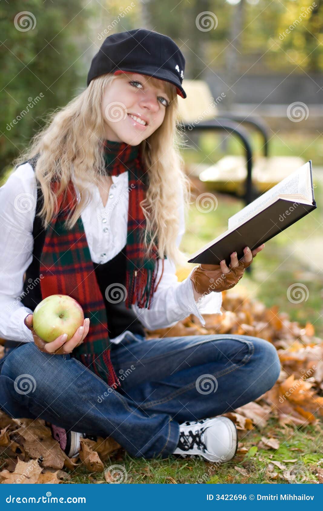 Student Girl with a Book in a Stock Photo - Image of human, learning ...