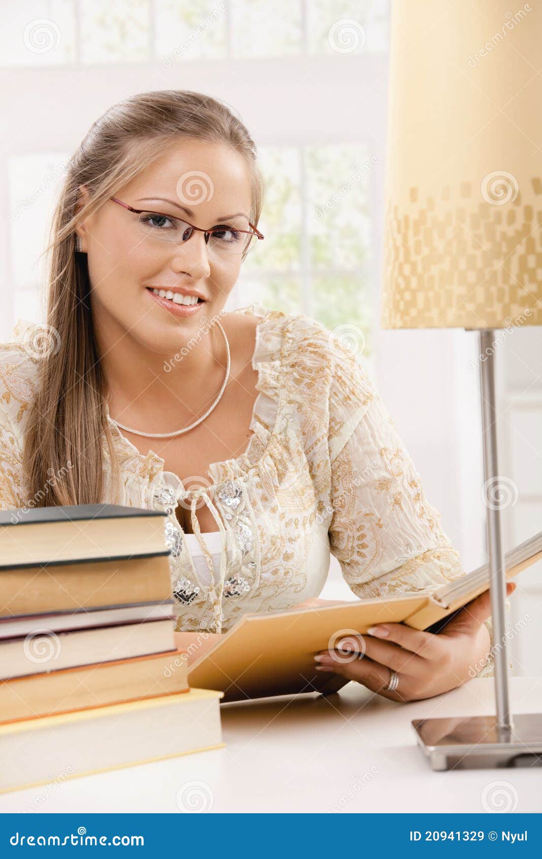 Student girl with books stock image. Image of girl, face - 20941329