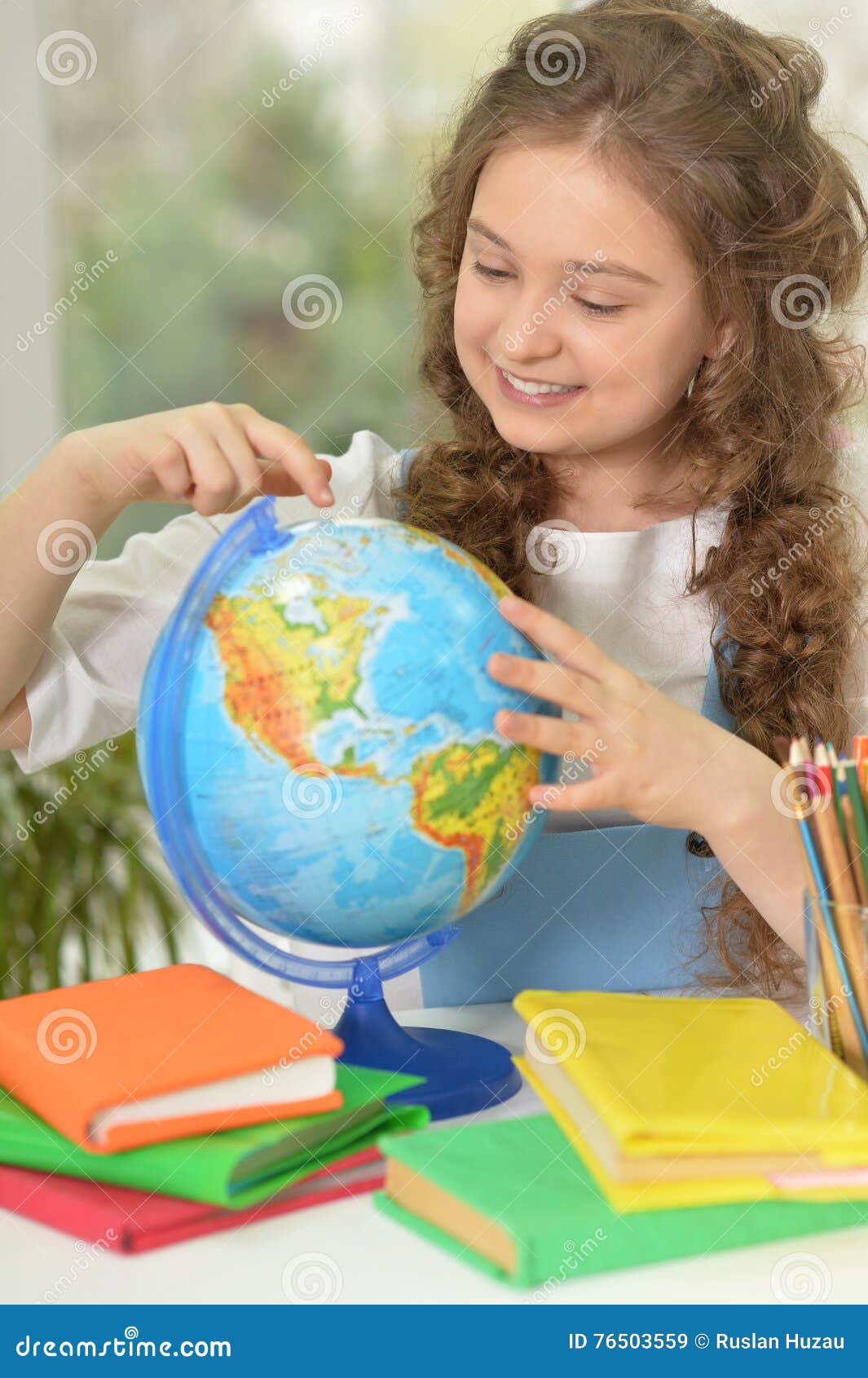 Student girl with books stock image. Image of books, indoor - 76503559