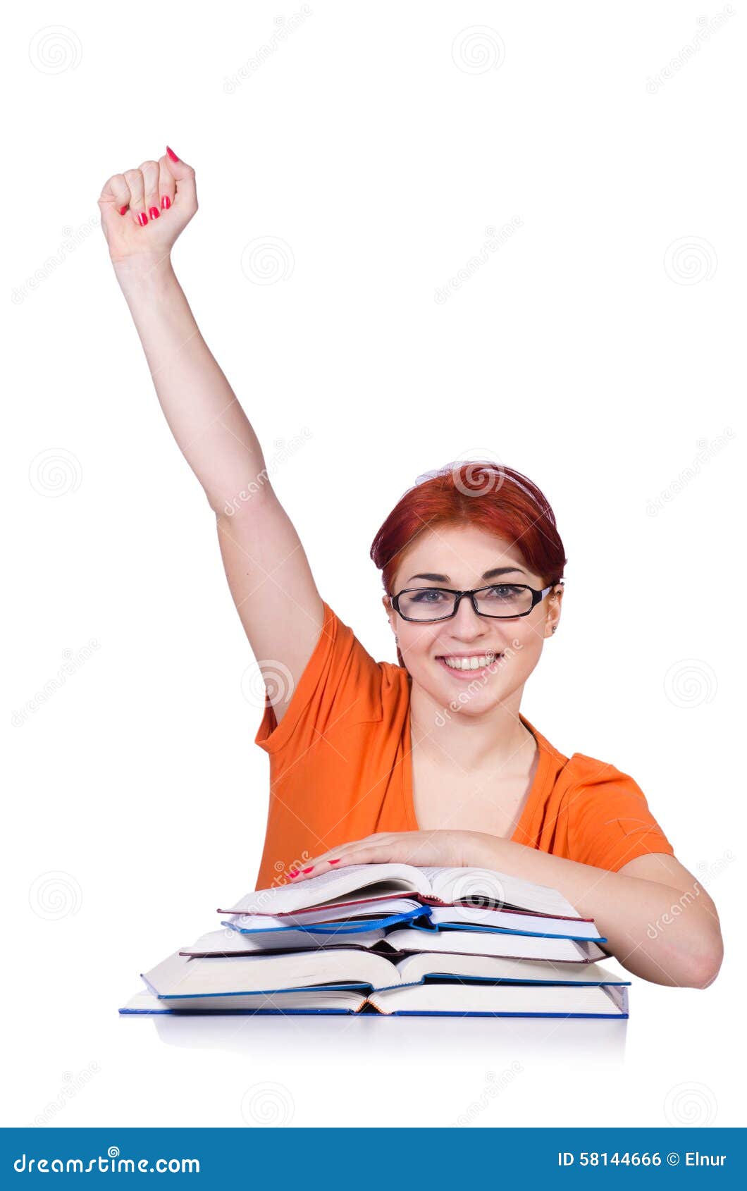 Student girl with books stock photo. Image of smile, book - 58144666
