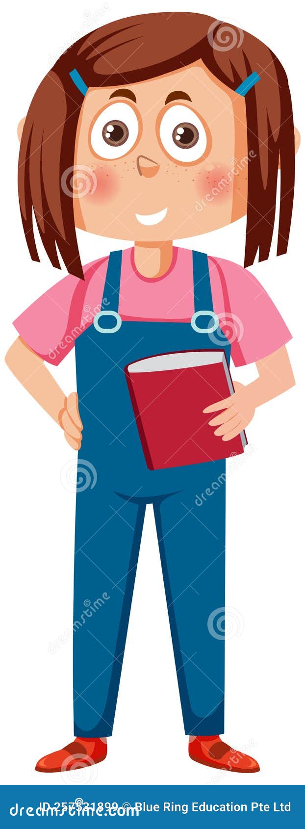 Student Girl Cartoon Character Stock Vector - Illustration of little ...