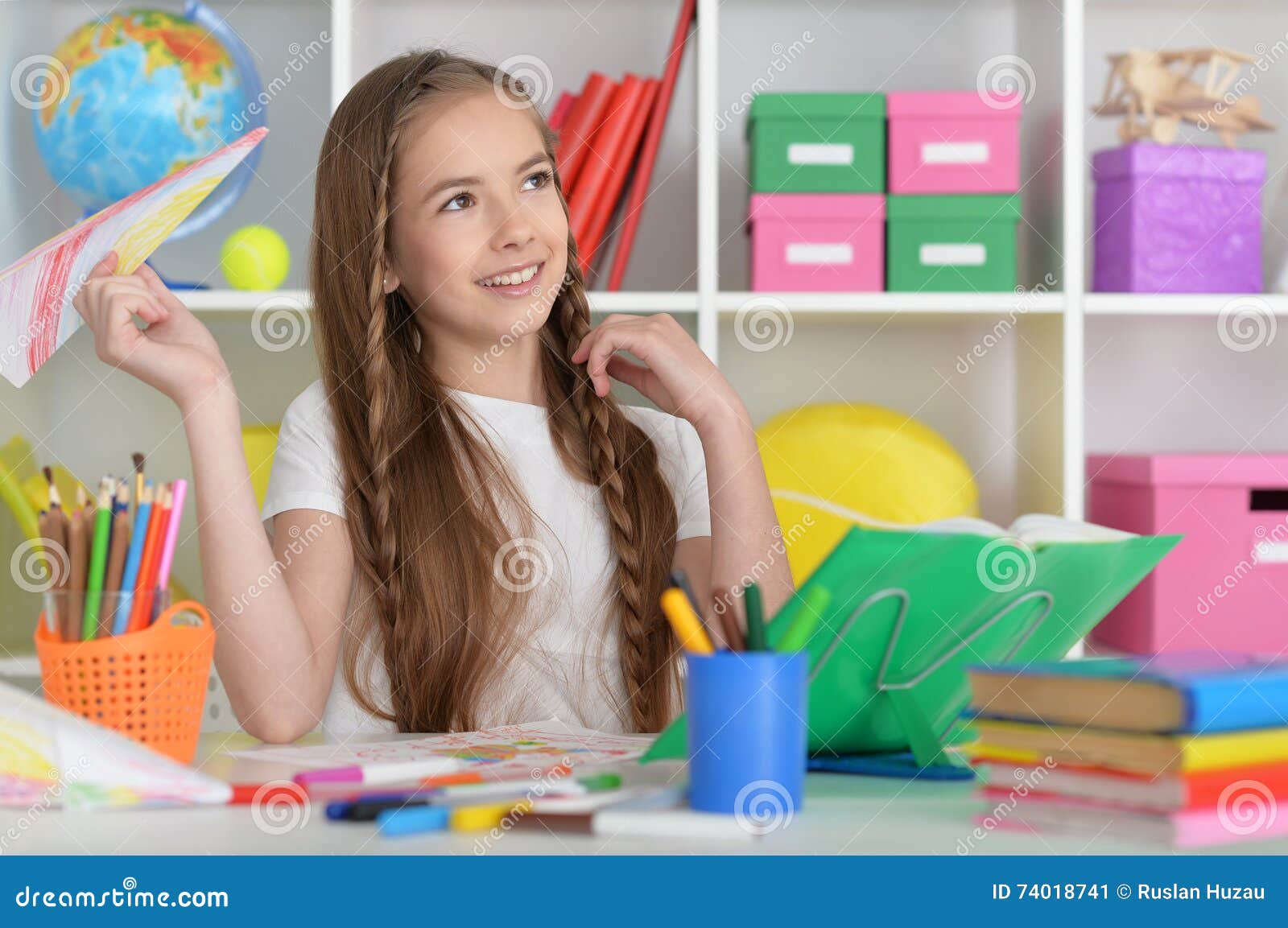 Student girl at class stock image. Image of beautiful - 74018741