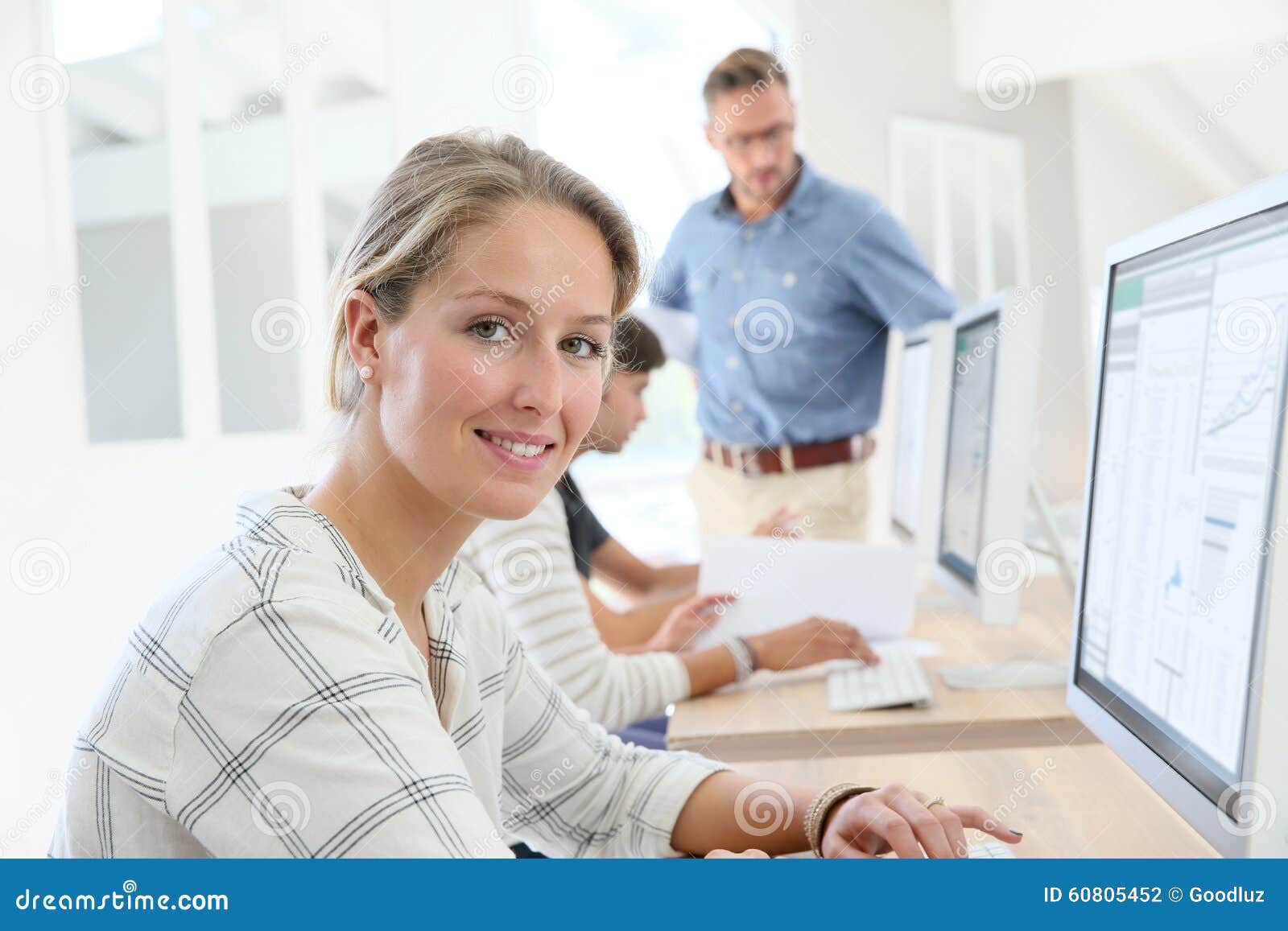 Student Girl in Classroom with Classmates Stock Photo - Image of ...