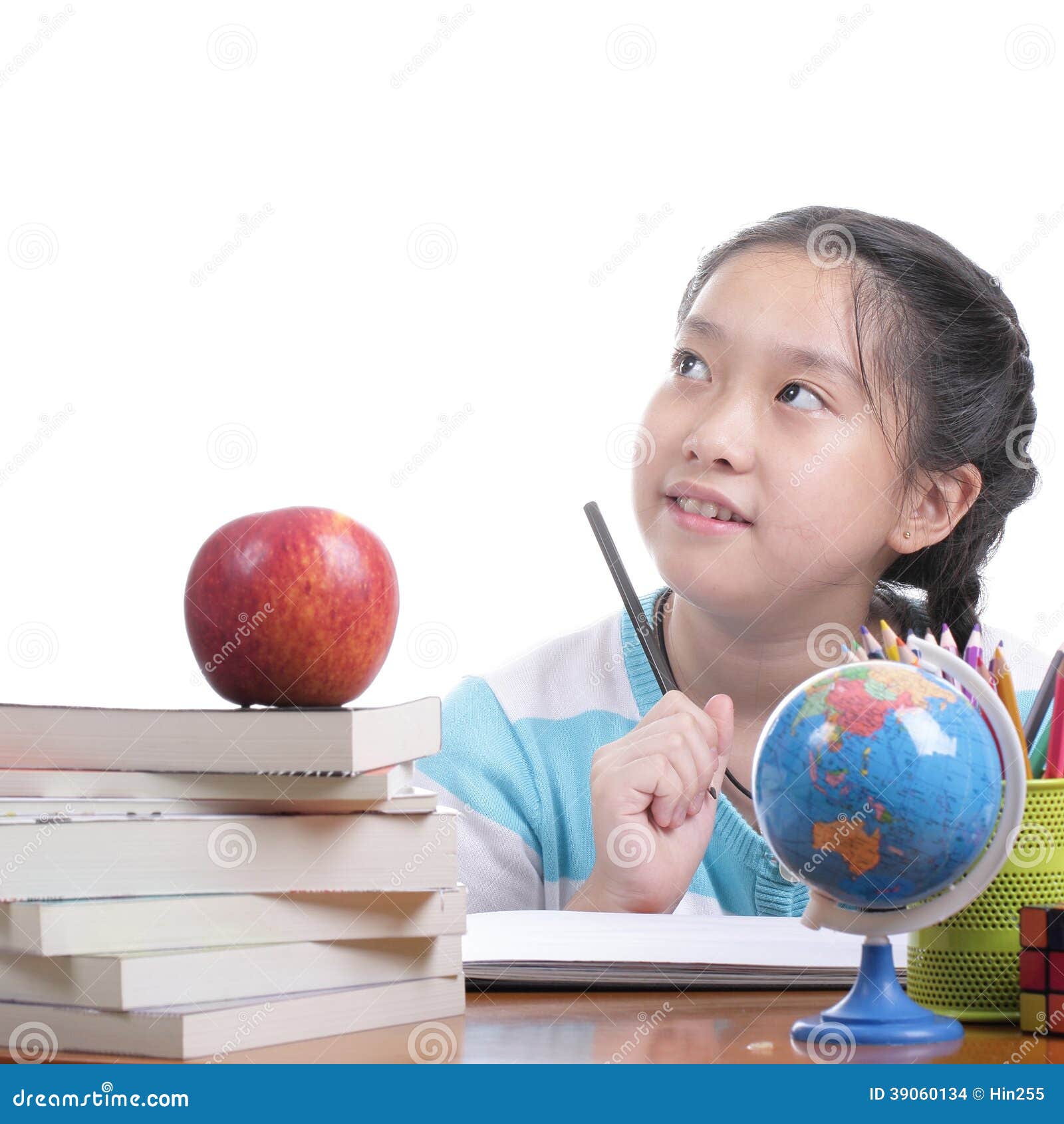 Student Girl Doing Homework Stock Photo - Image of girl, schoolgirl ...