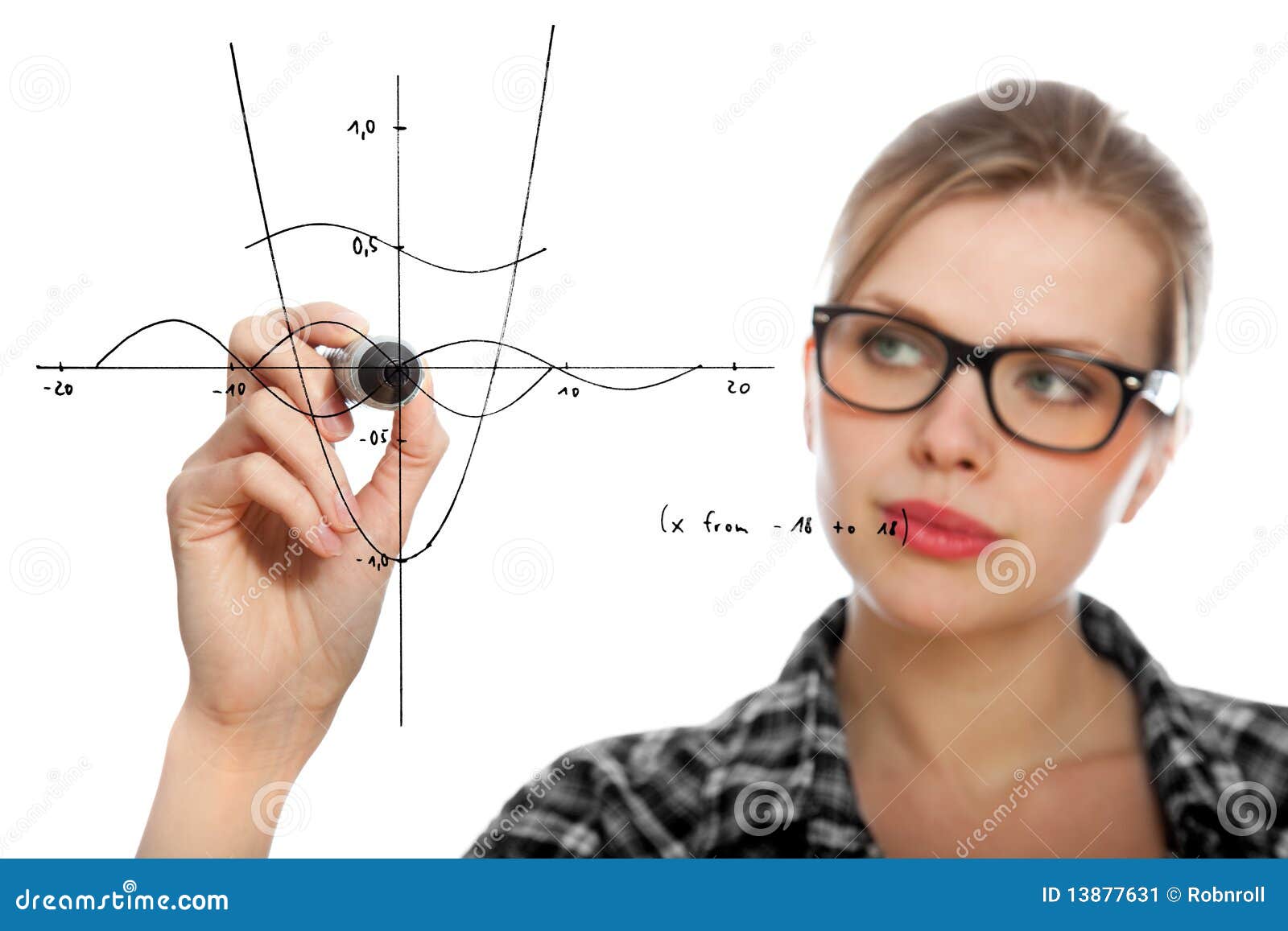 Student Girl Drawing a Mathematical Graph Stock Image - Image of ...