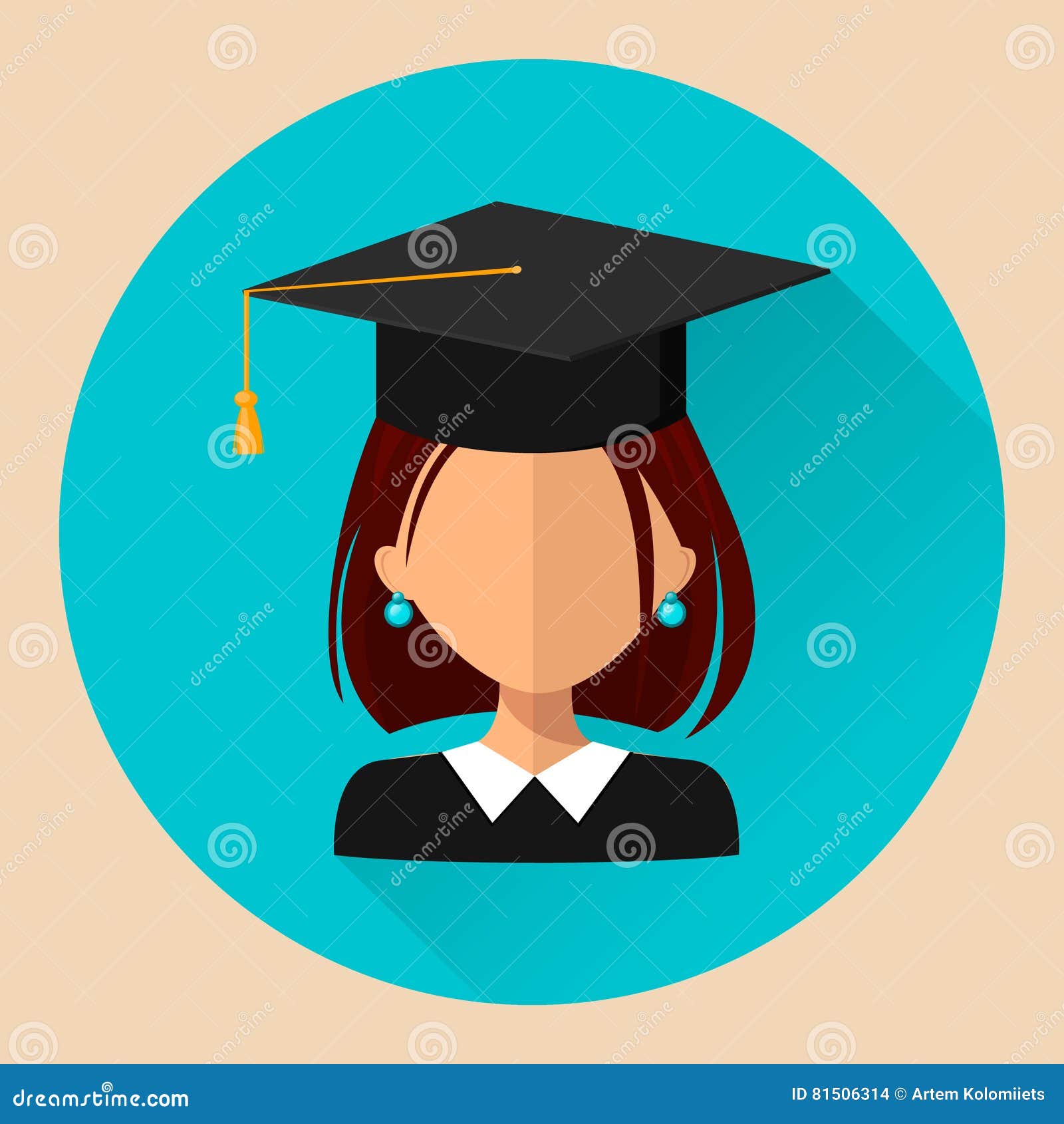 Student Girl, Flat Style, Beautiful Vector Icon, Avatar, Stock Vector ...