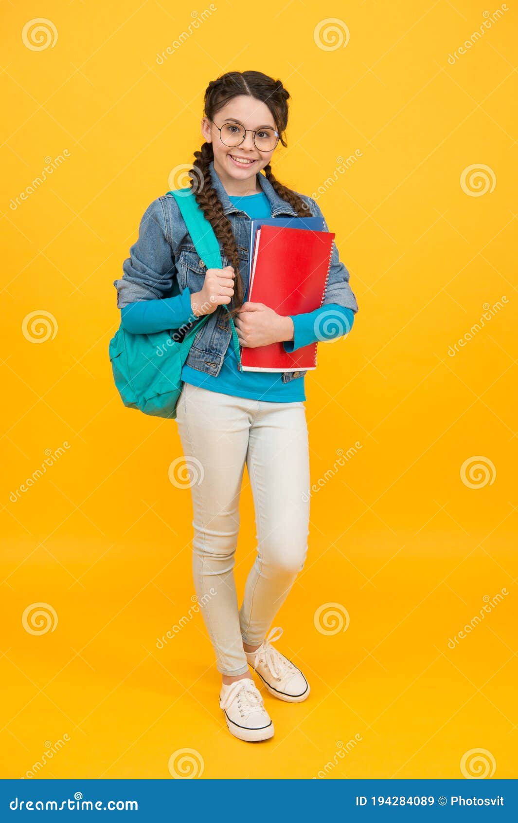 Student Girl Goes Classes for Gifted Children, Knowledge Day Concept ...