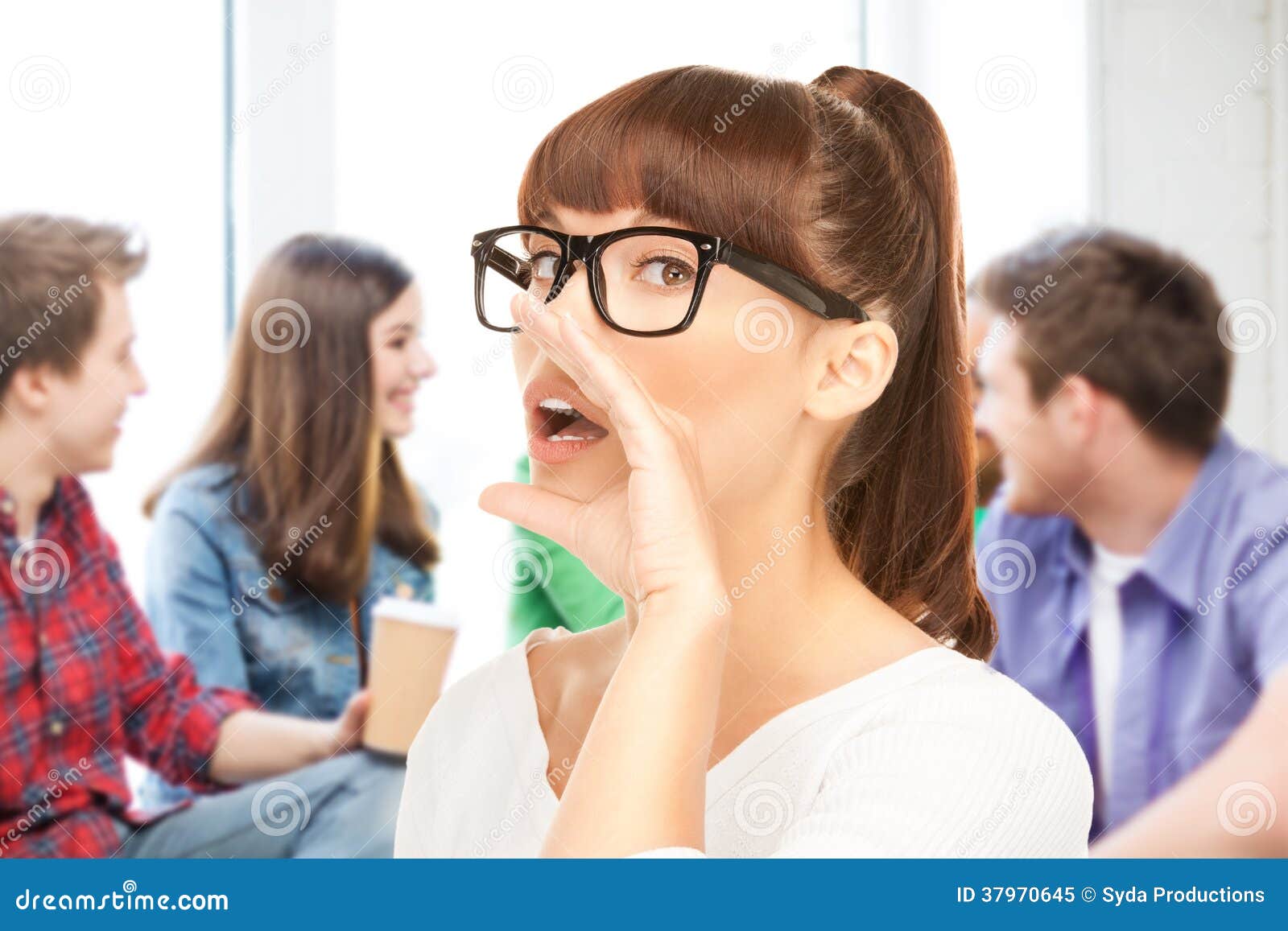 Student Girl Gossiping at School Stock Image - Image of chatting ...