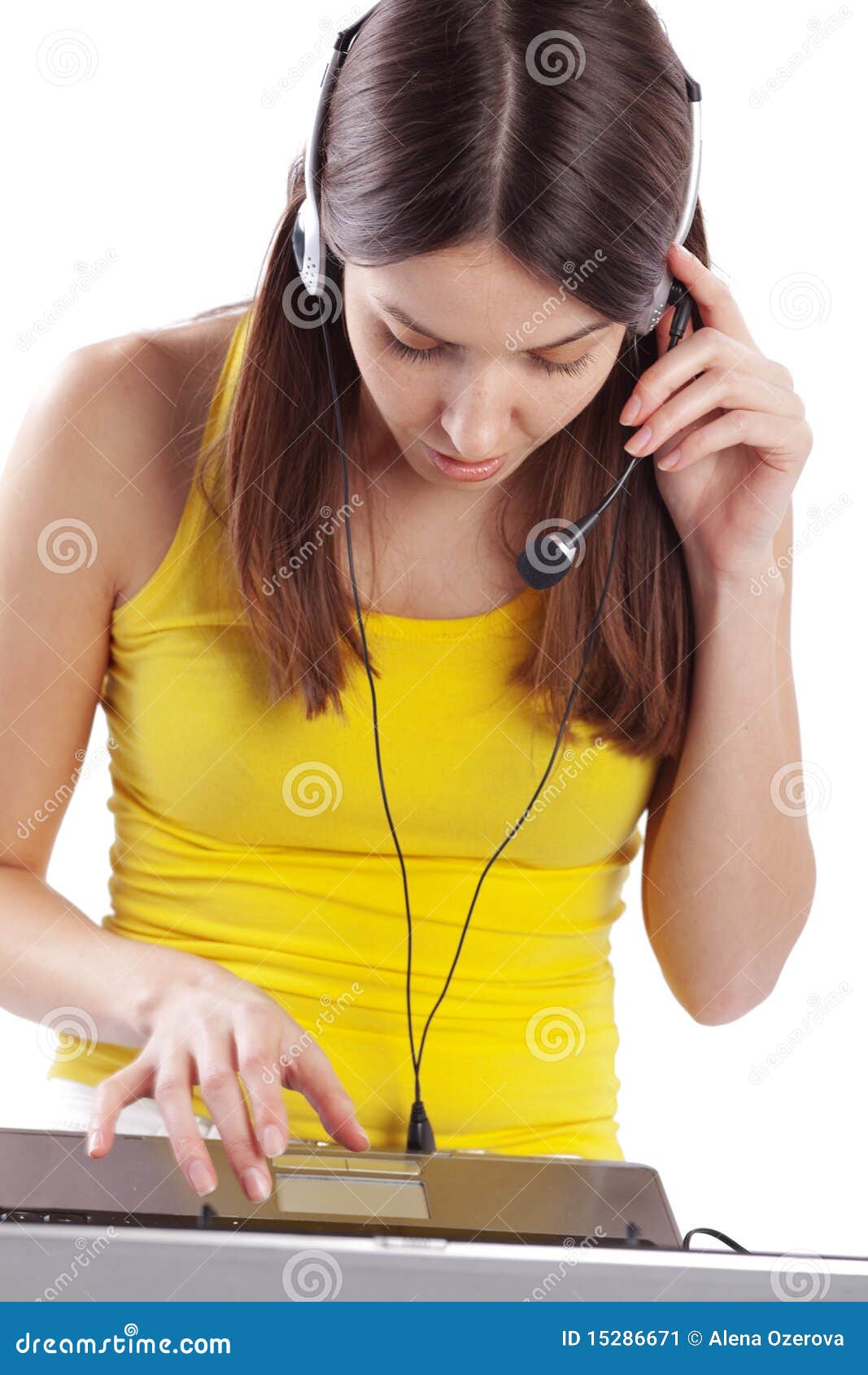 Student girl with laptop stock image. Image of computer - 15286671