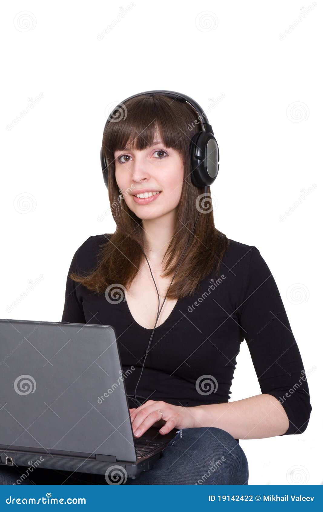 Student girl with laptop stock photo. Image of happiness - 19142422