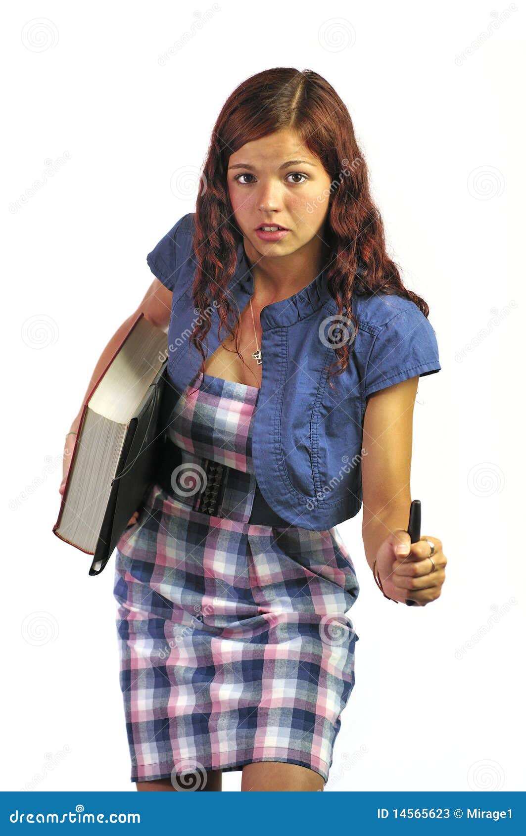 Student Girl Late for Class Stock Image - Image of neutral, legal: 14565623