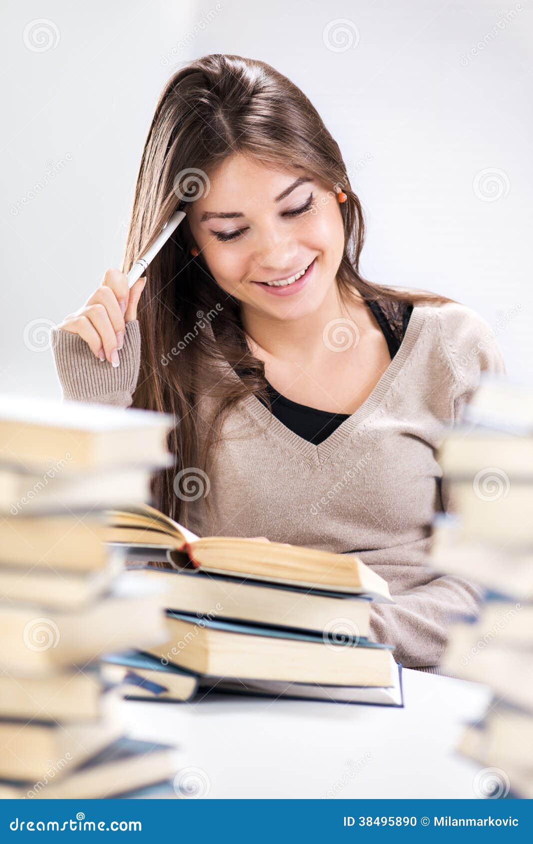Student girl learning stock photo. Image of schooling - 38495890