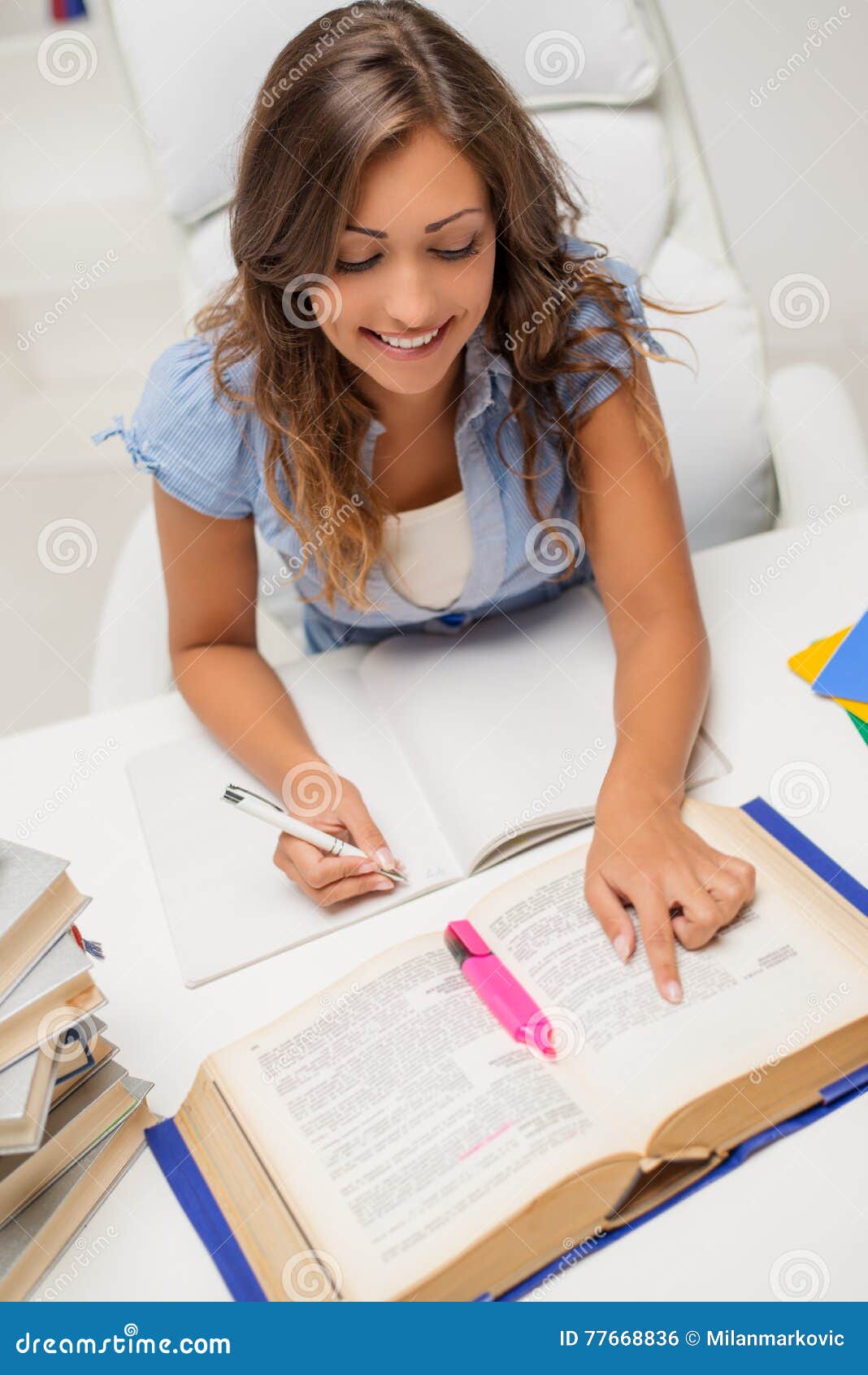 Student Girl Learning stock photo. Image of vertical - 77668836
