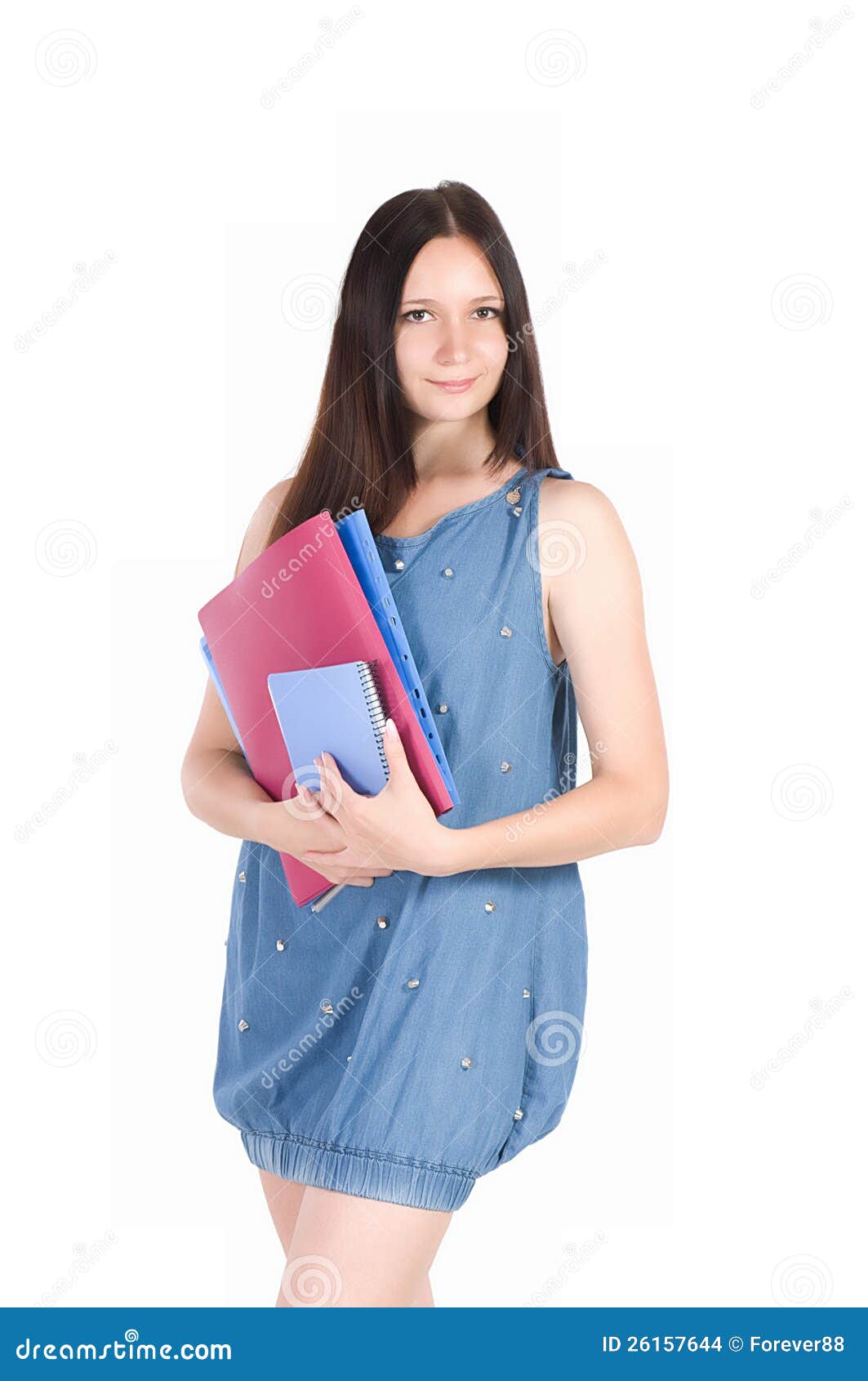 Student girl with notebook stock photo. Image of people - 26157644