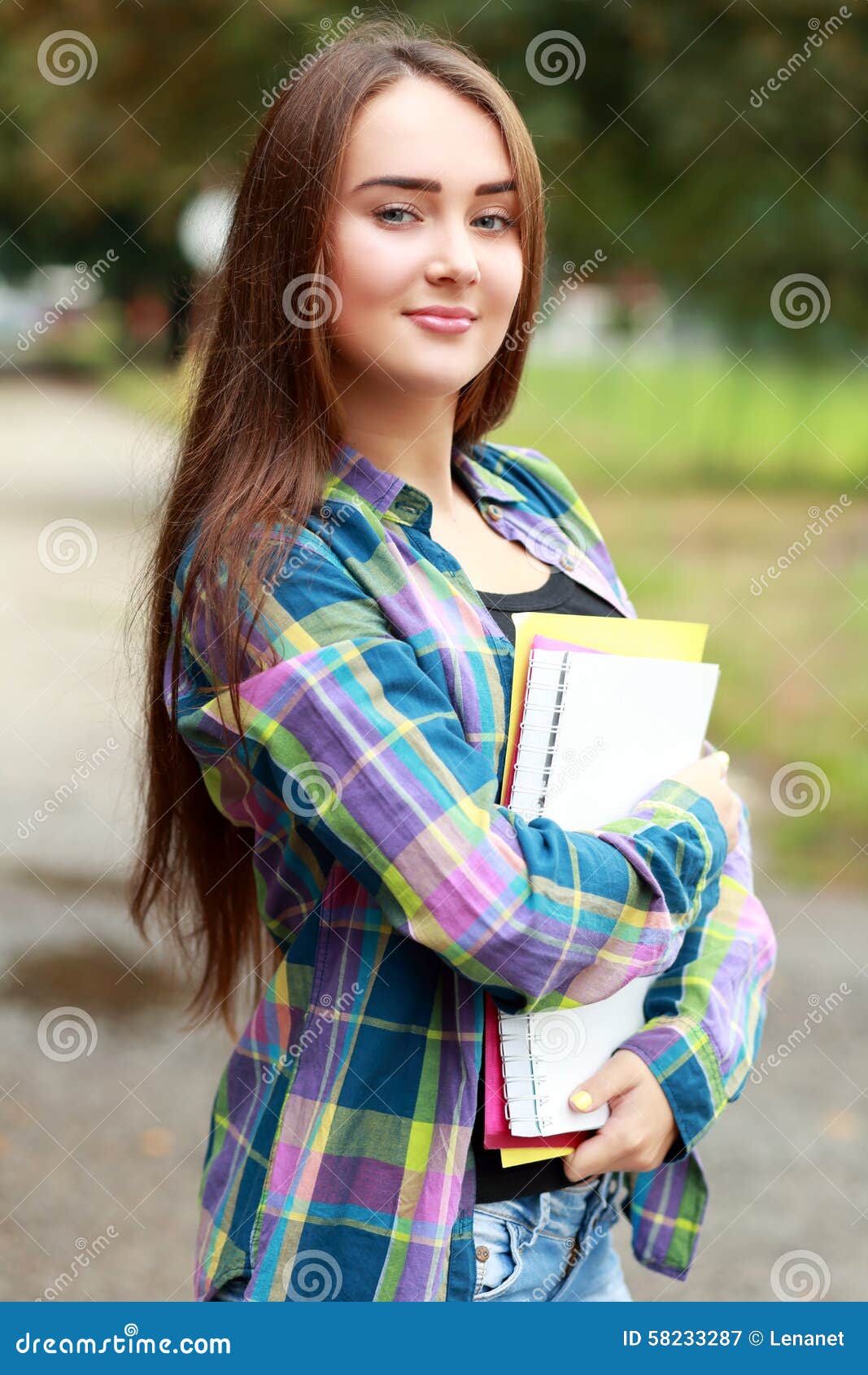Student girl stock image. Image of space, holding, copy - 58233287