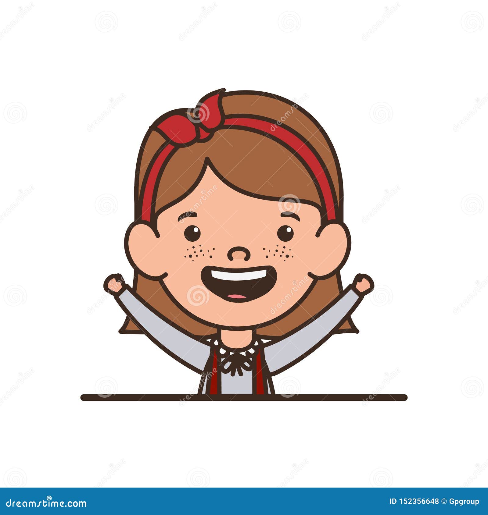 Student Girl Smiling on White Background Stock Vector - Illustration of ...
