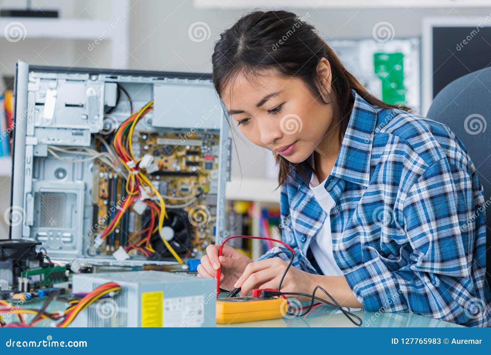 Student Girl in Technology Fixug Computer Hard Drive Stock Image ...