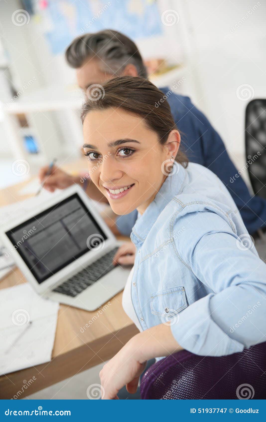 Student Girl in Training Course Using Laptop Stock Image - Image of ...