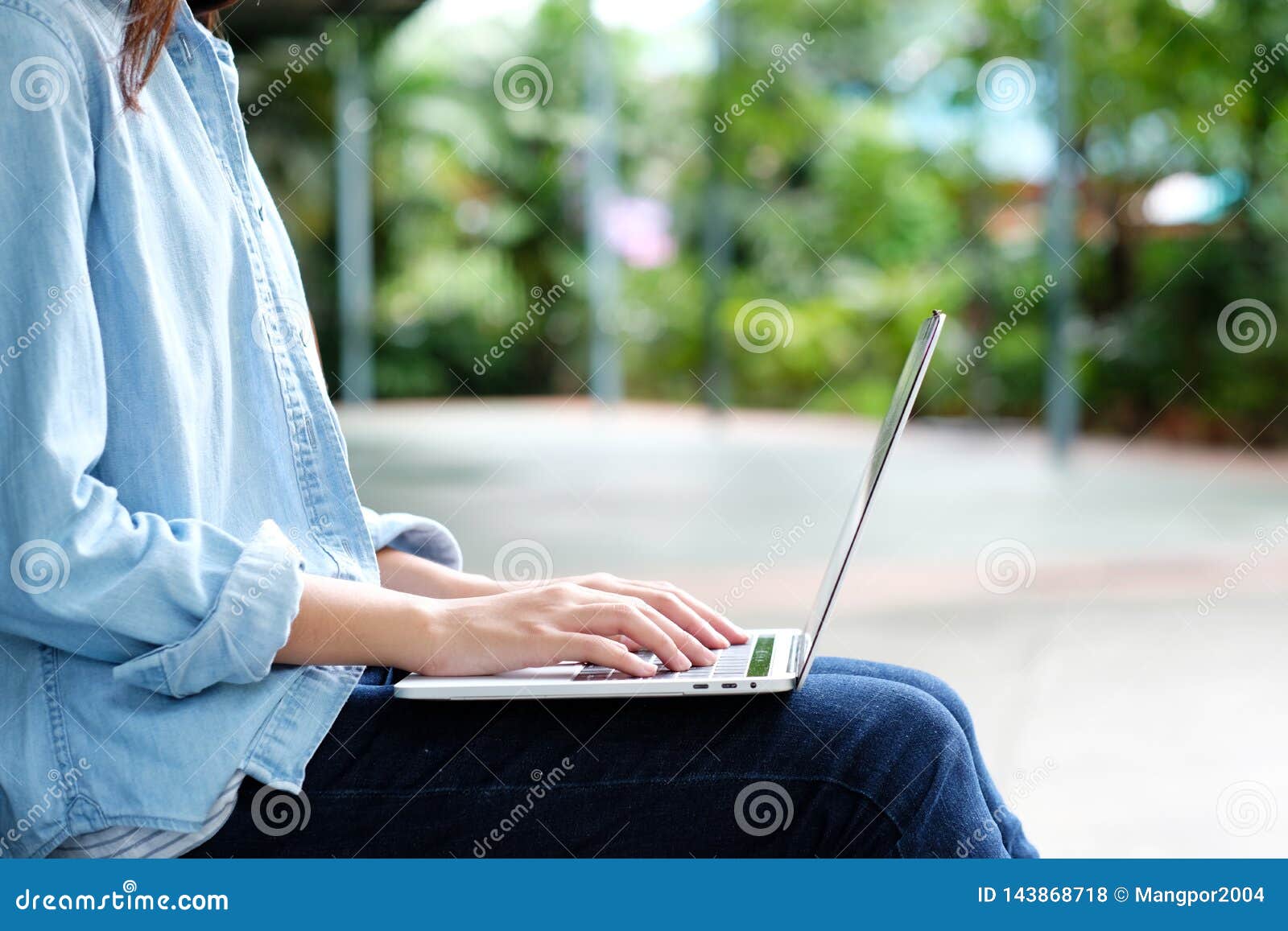 Student Girl Using Laptop Computer, Online Education, Adult Learning ...