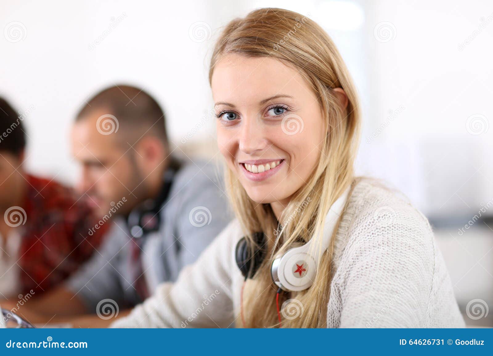 Student Girl Working on Laptop in Business Class Stock Image - Image of ...