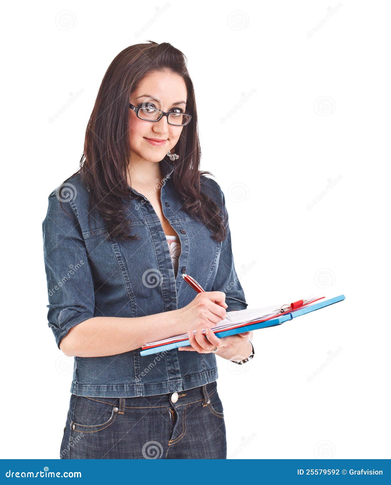 Student girl writing stock photo. Image of smile, teen - 25579592