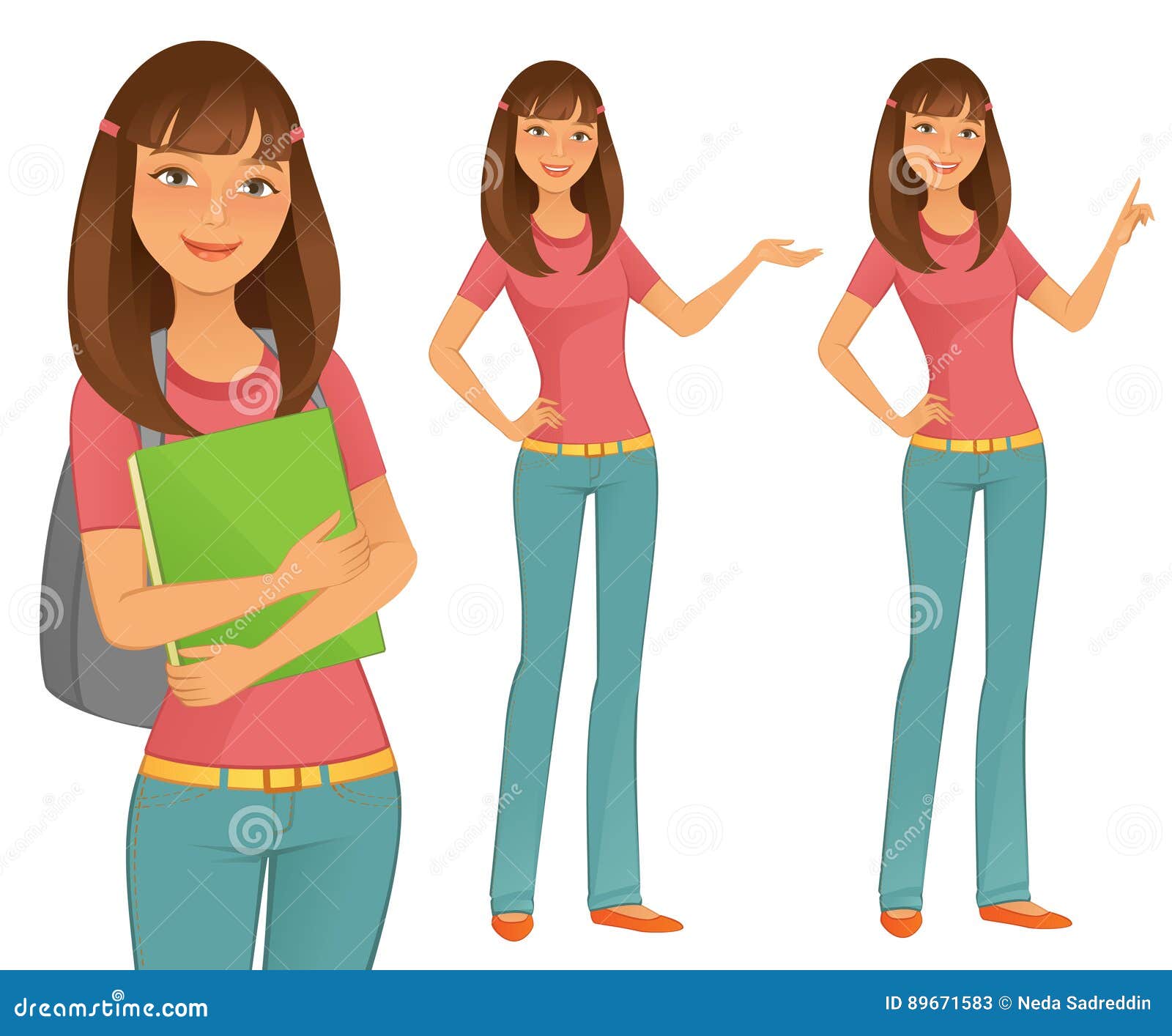 Female College Student Clipart