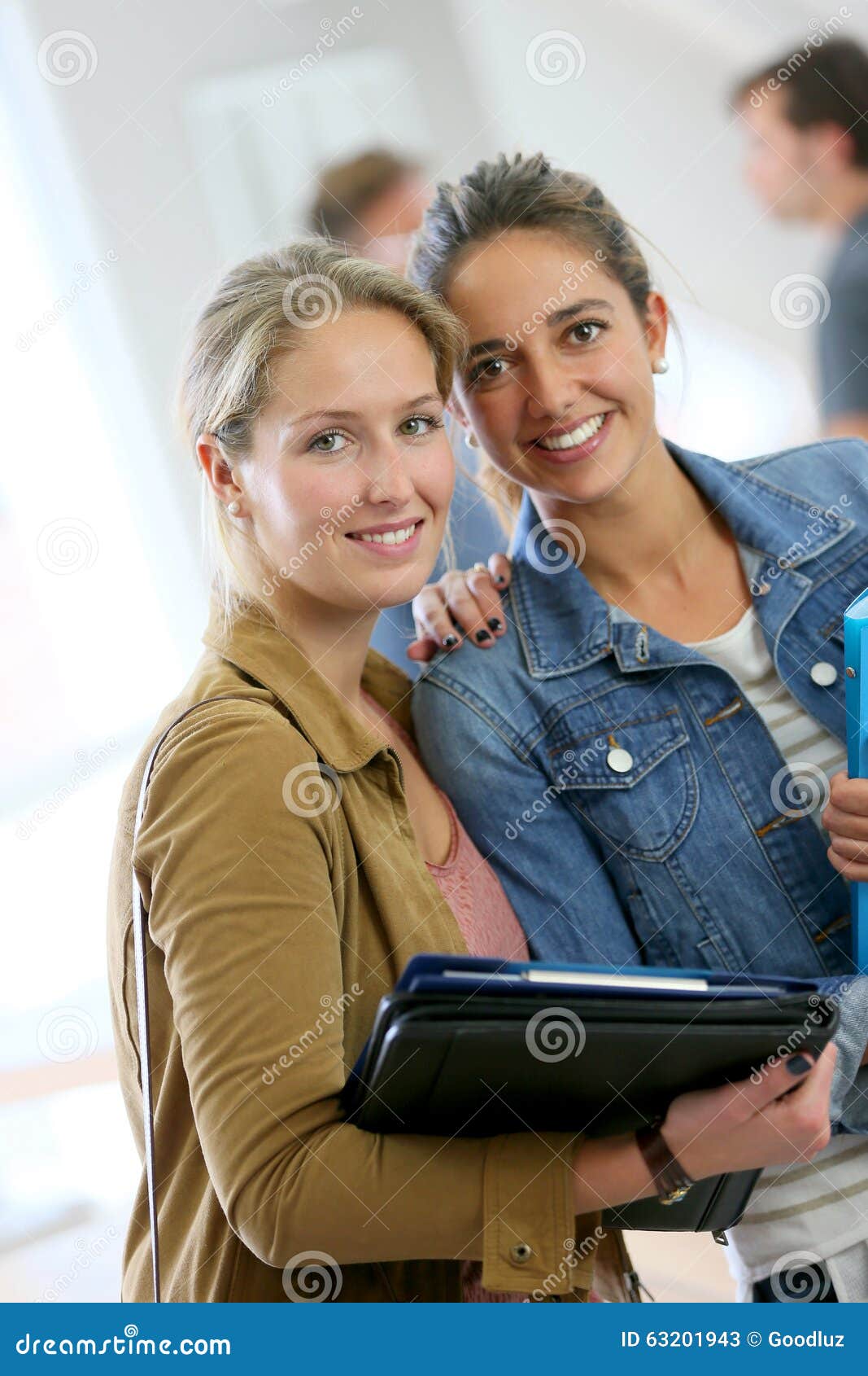 Student Girls on Classroom Standing Stock Image - Image of standing ...