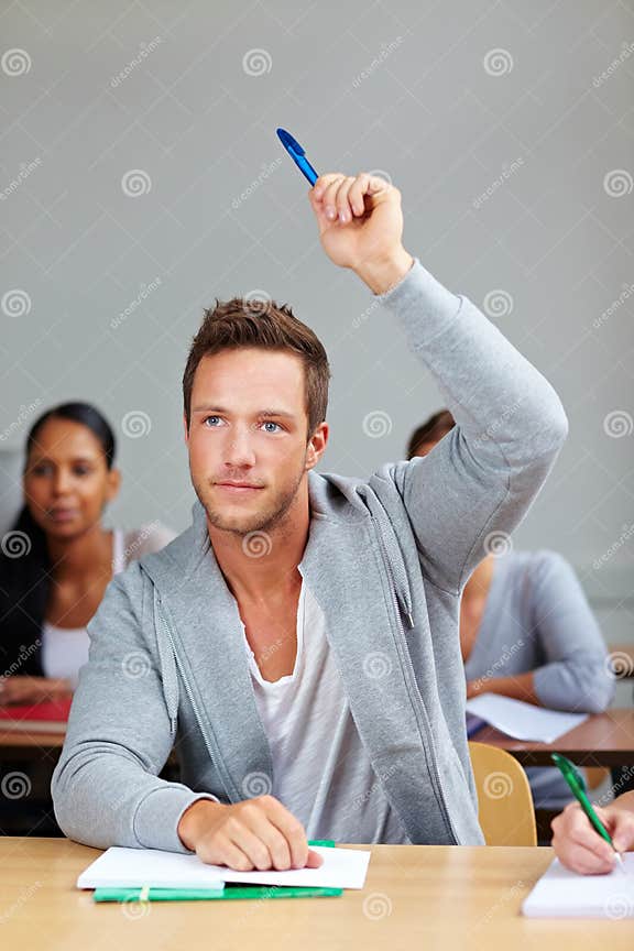 Student Giving Answer in Class Stock Image - Image of learn, smile ...