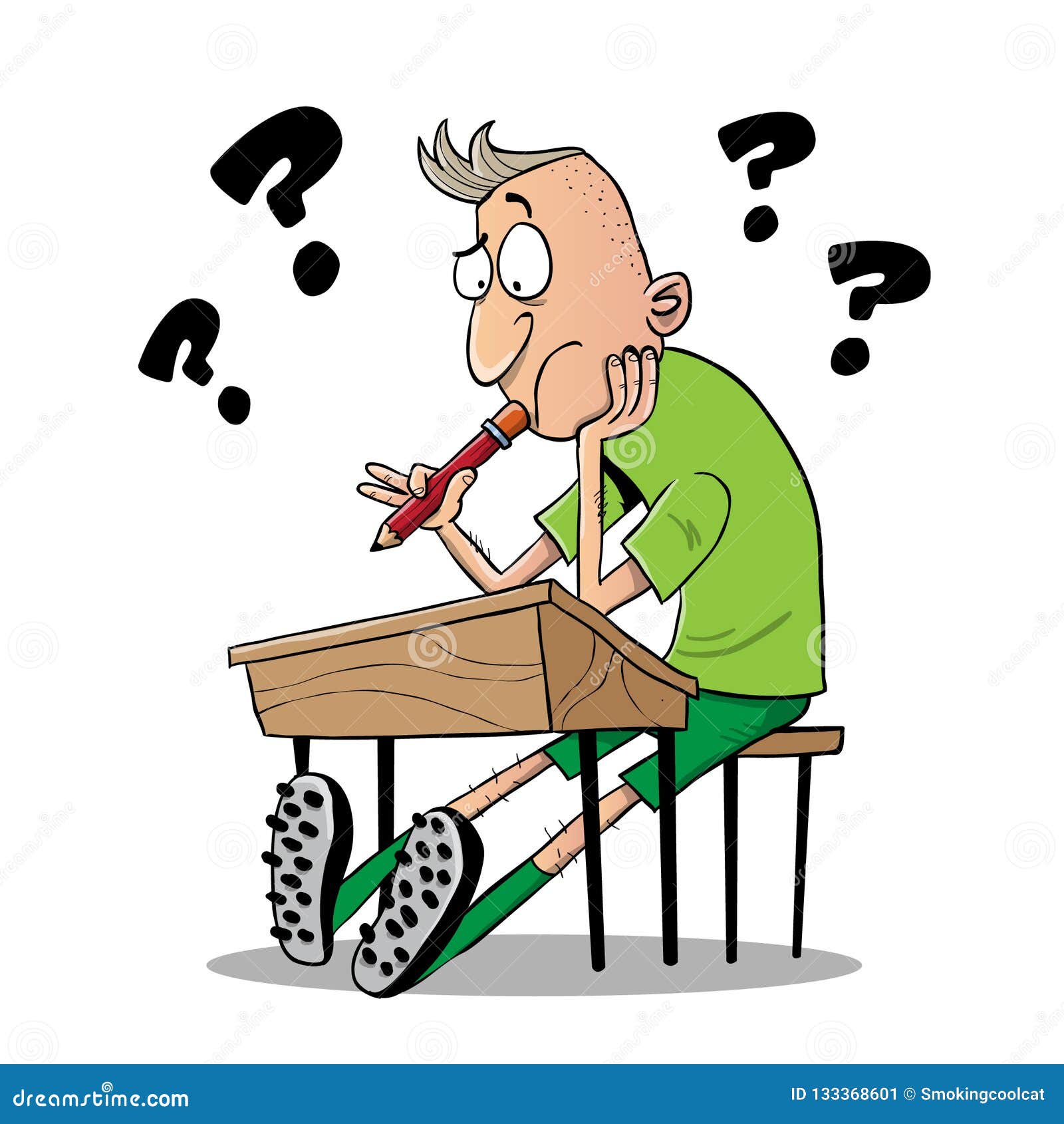Student giving a test stock vector. Illustration of pencil - 133368601