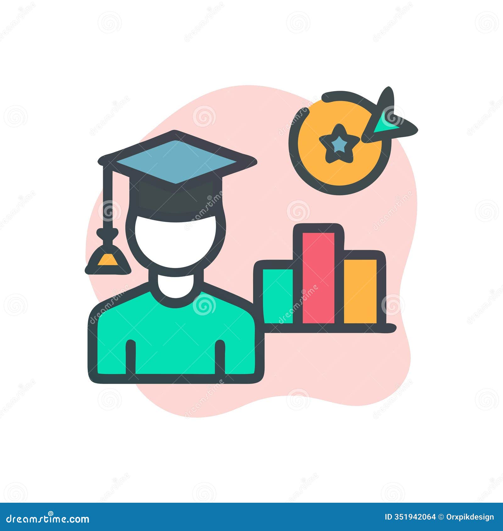 Student Goal Icon for Academic Success Stock Vector - Illustration of ...