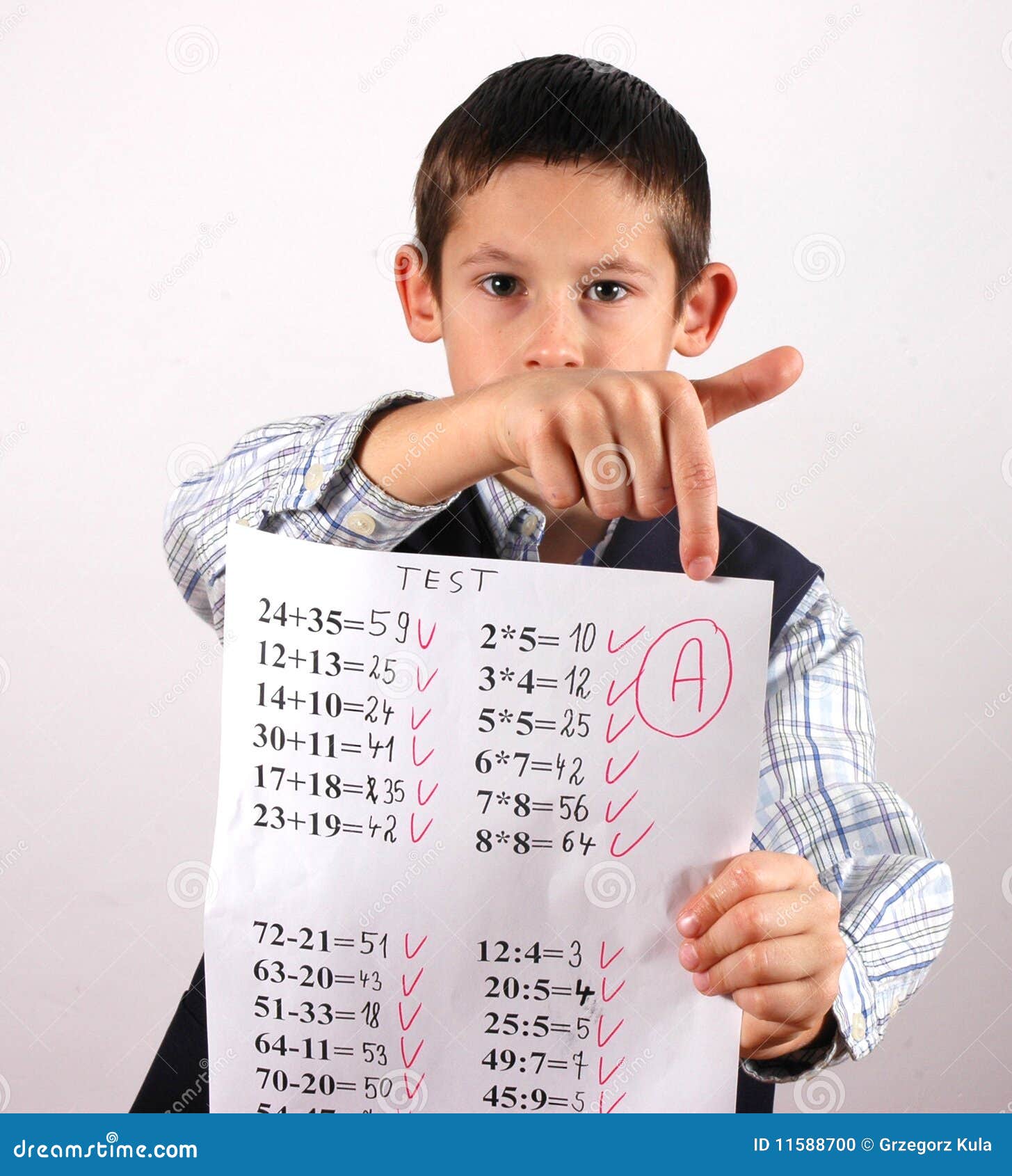 Student with a grade stock photo. Image of school, grade - 11588700
