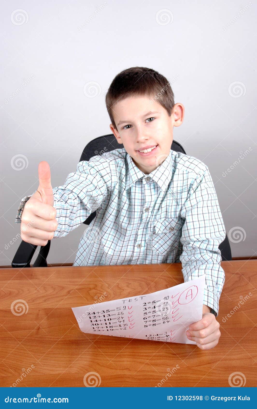 Student with a grade stock photo. Image of study, addition - 12302598