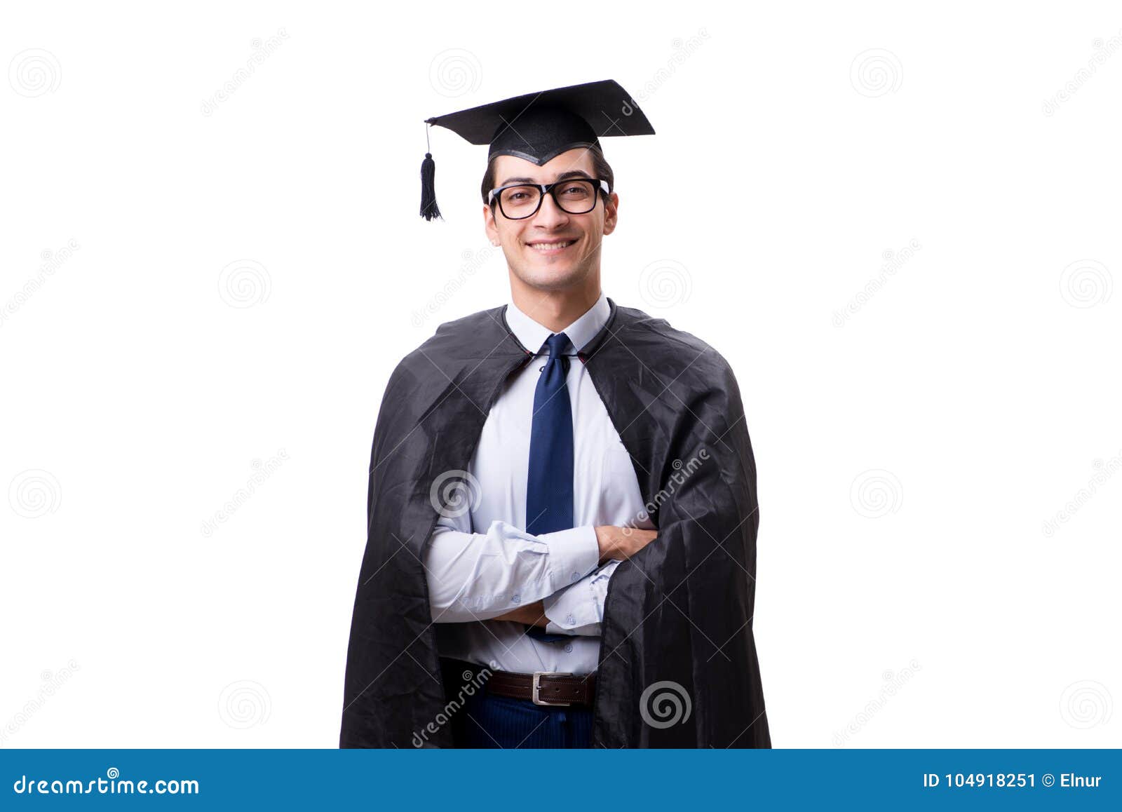 The Student Graduate Isolated on White Background Stock Image - Image ...