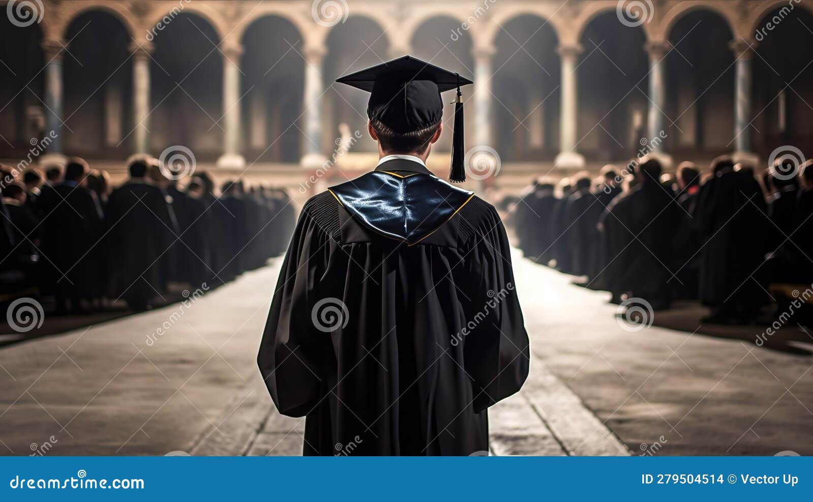 Student Graduate of the University Back View. Generative AI Stock ...