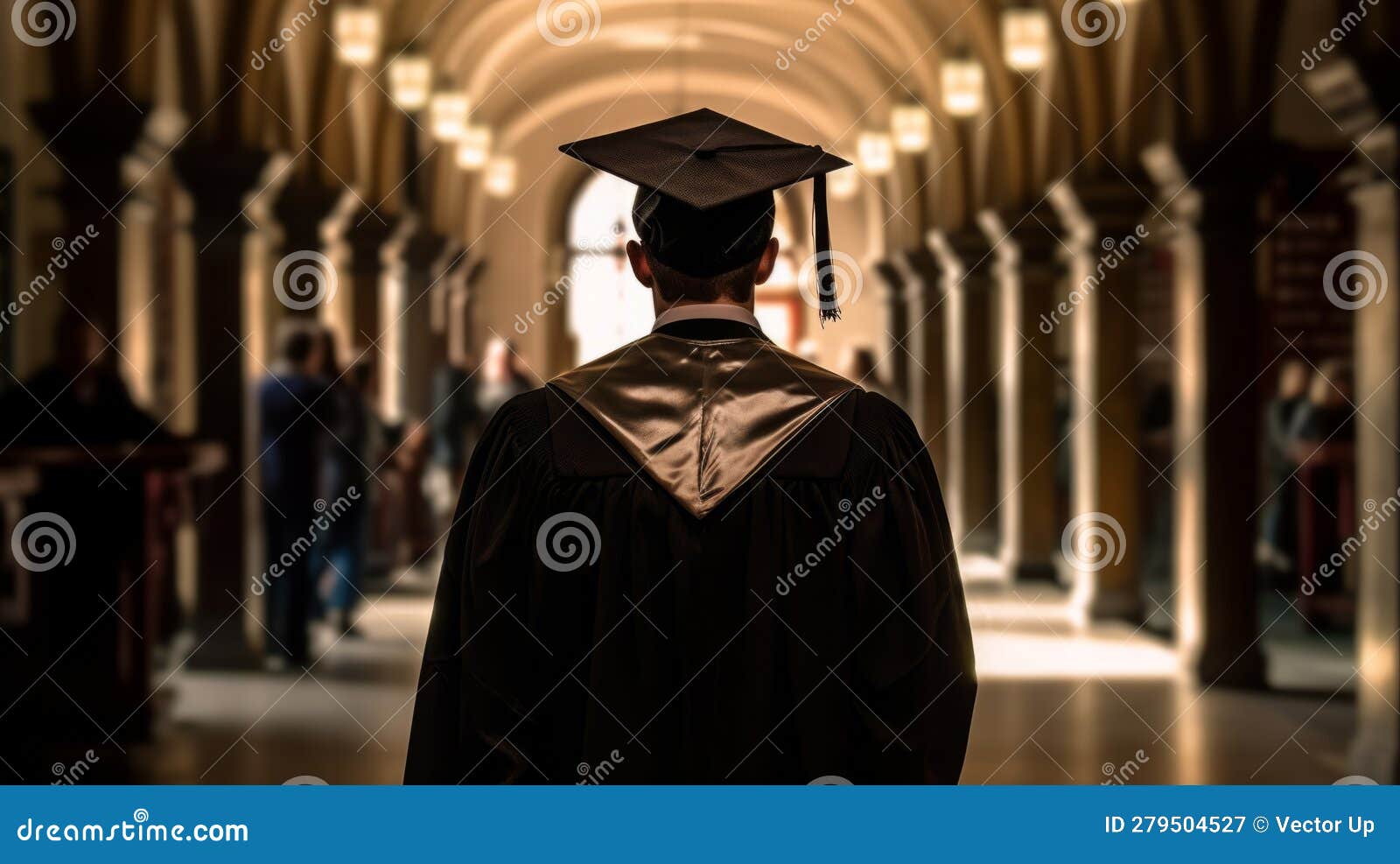 Student Graduate of the University Back View. Generative AI Stock ...
