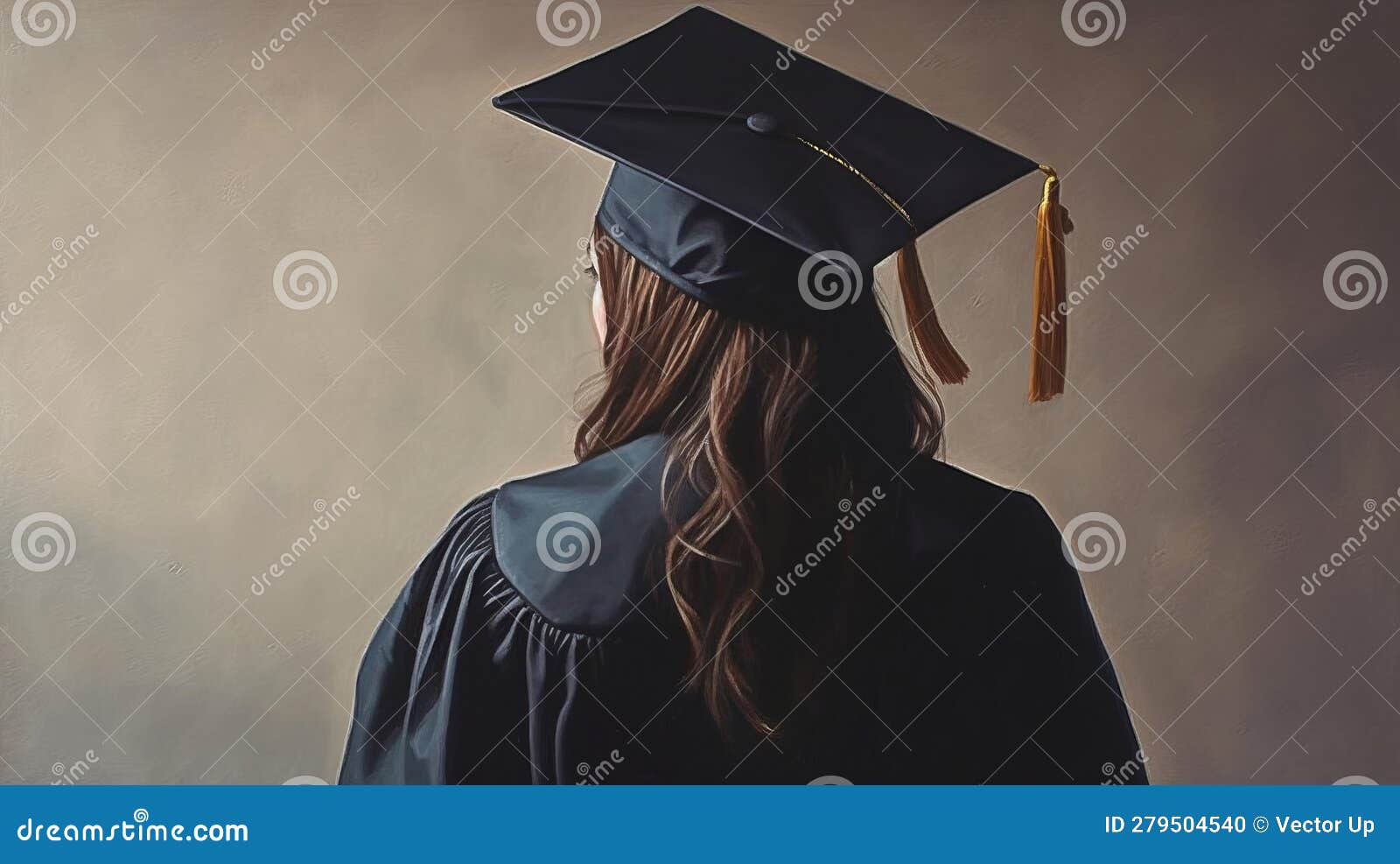 Student Graduate of the University Back View. Generative AI Stock ...