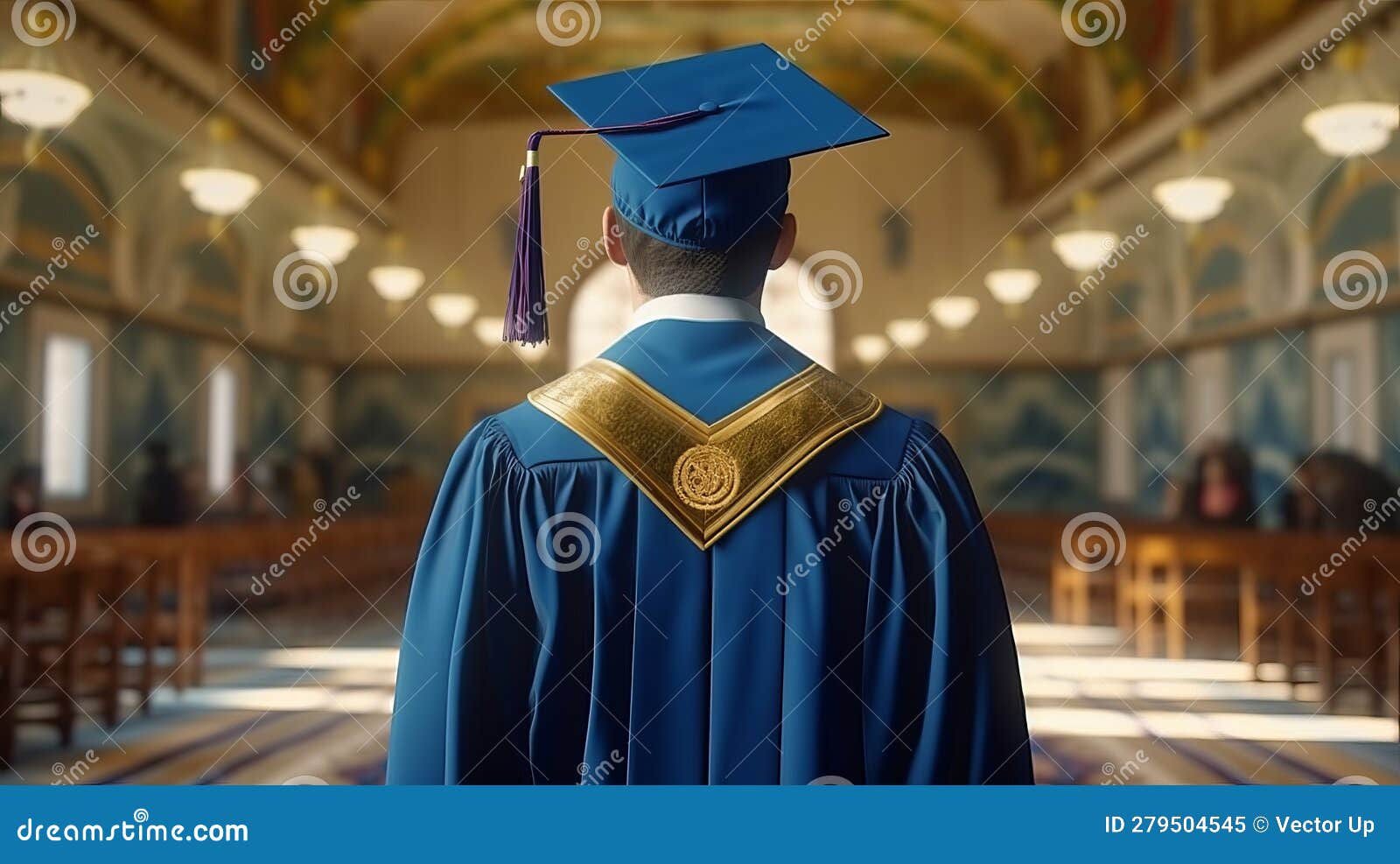 Student Graduate of the University Back View. Generative AI Stock ...