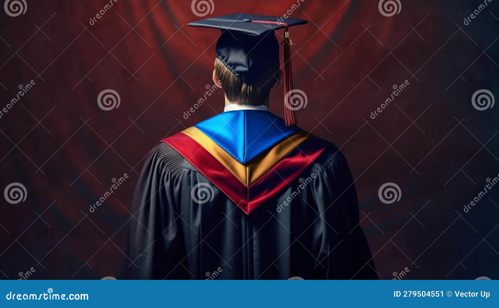 Student Graduate of the University Back View. Generative AI Stock ...