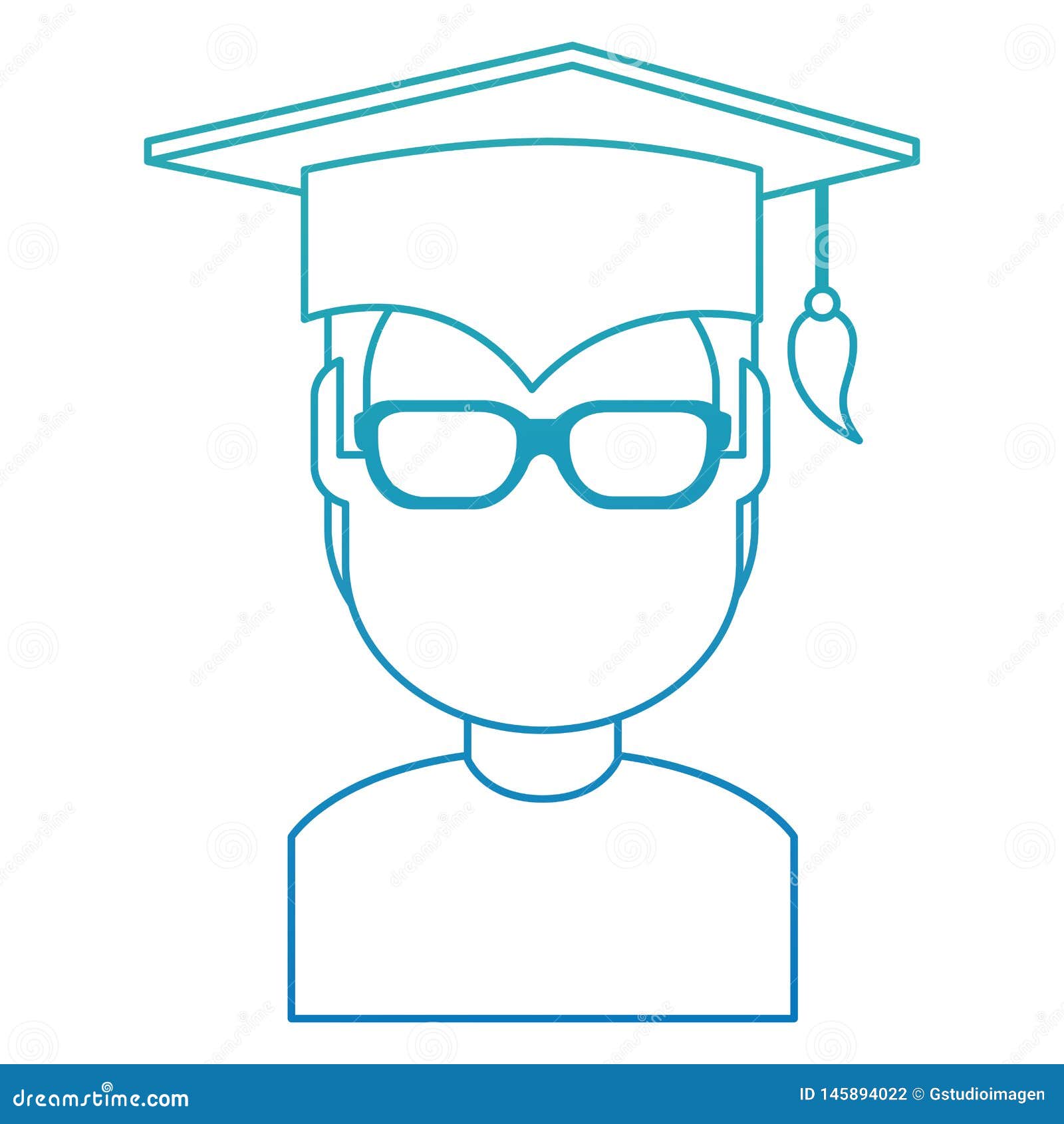 Student Graduated Avatar Character Stock Illustration - Illustration of ...