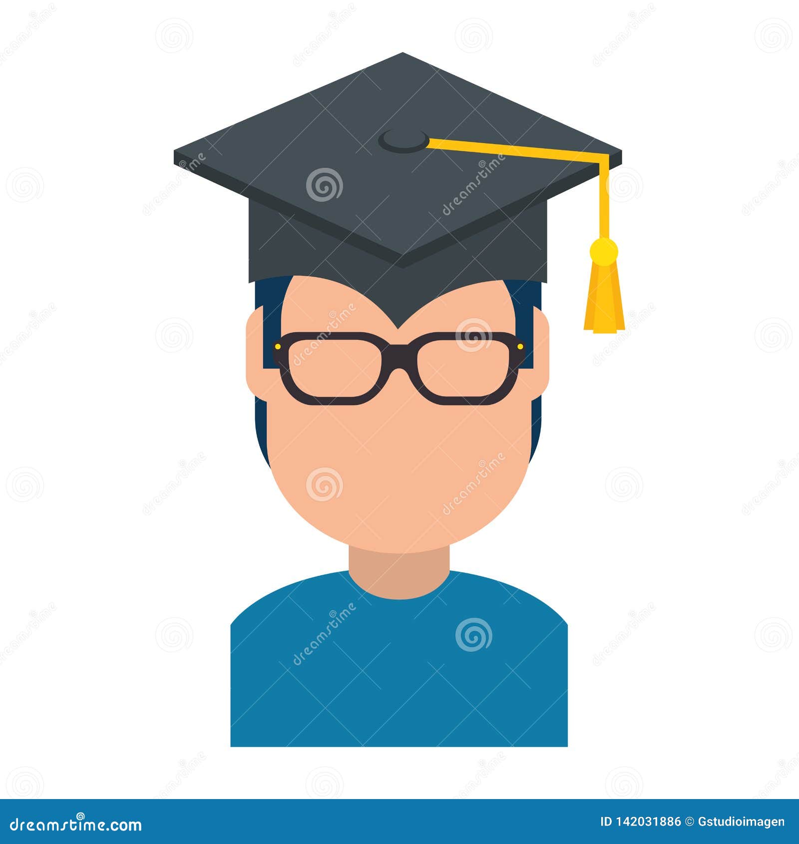 Student Graduated Avatar Character Stock Vector - Illustration of ...