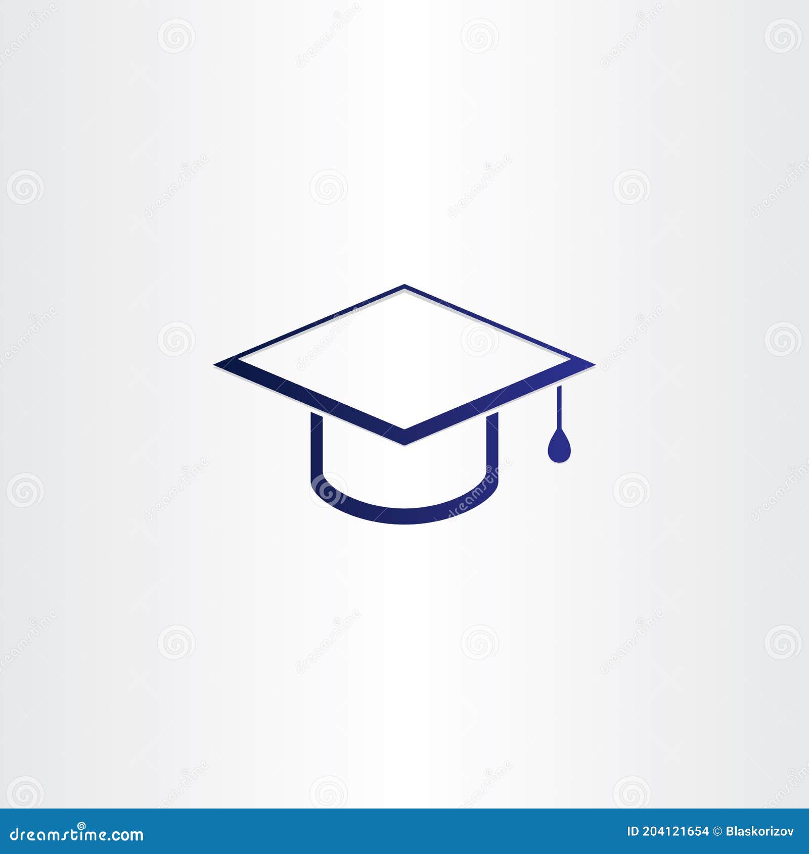 Student Graduation Cap Blue Icon Stock Vector - Illustration of ...