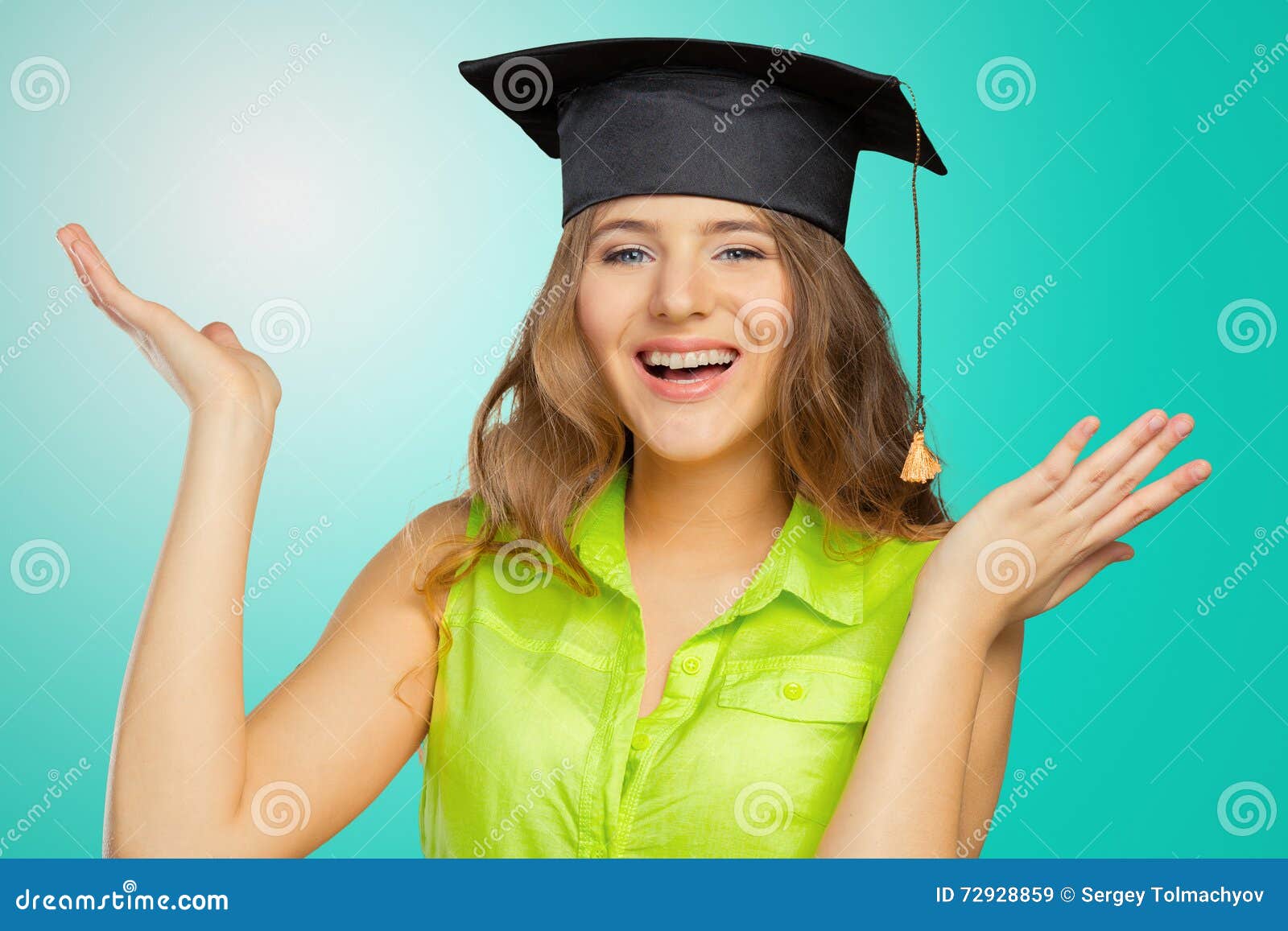 Student in graduation cap stock image. Image of black - 72928859