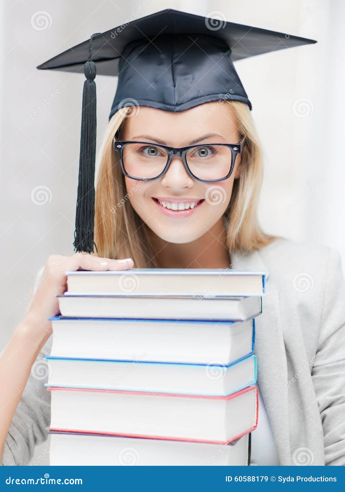 Student in graduation cap stock image. Image of college - 60588179