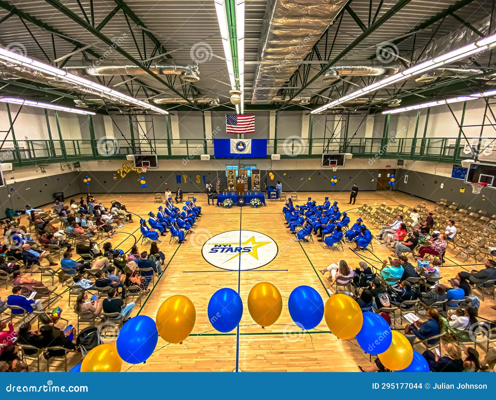 Student Graduation Ceremony at a Big Gymnasium. Editorial Stock Image ...