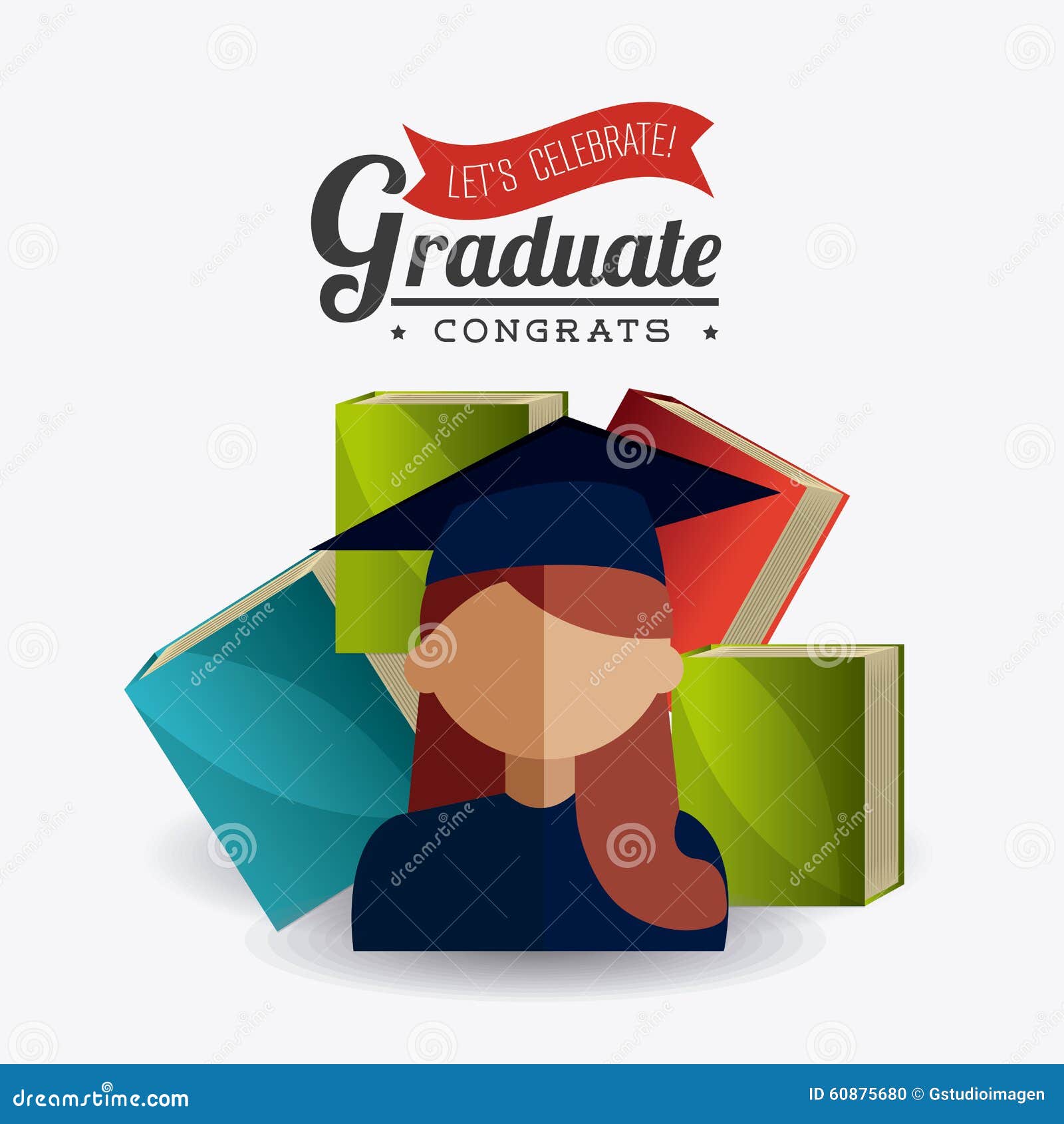 Student graduation design stock vector. Illustration of cheerful - 60875680