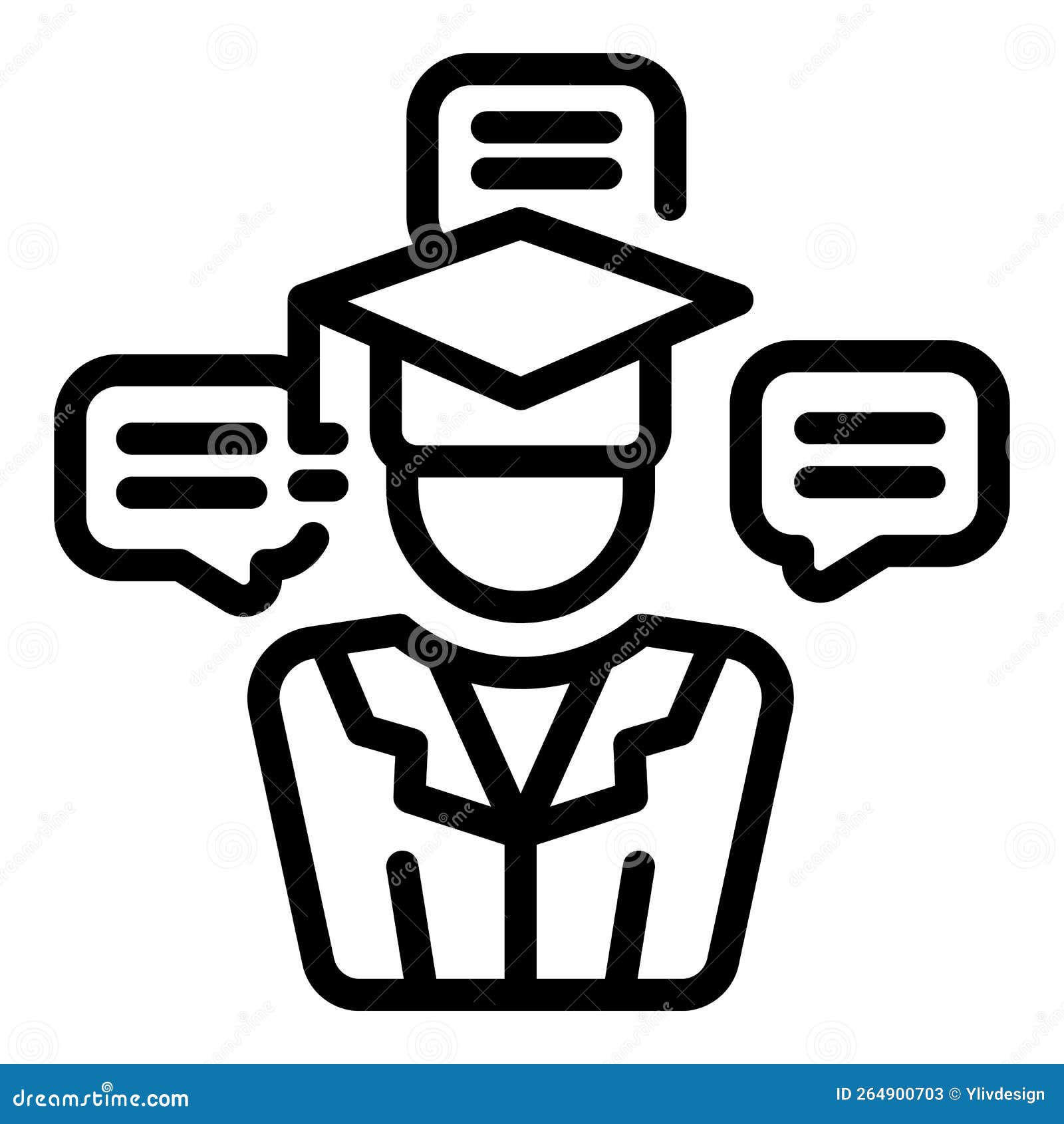 Student Graduation Icon Outline Vector. Person Club Stock Vector ...