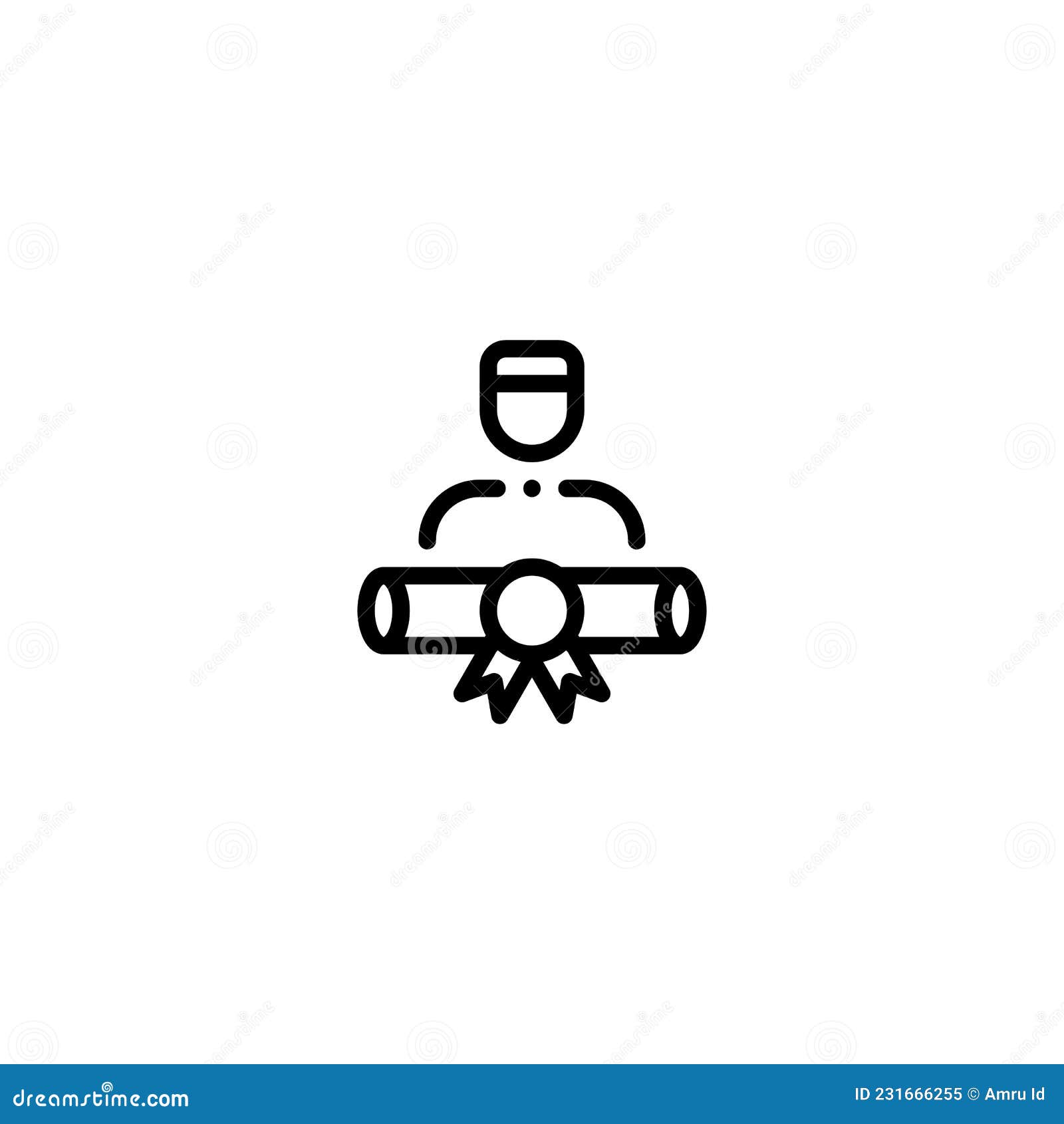 Graduation Cap Outline Vector Icon, Symbol Or Logo. | CartoonDealer.com ...
