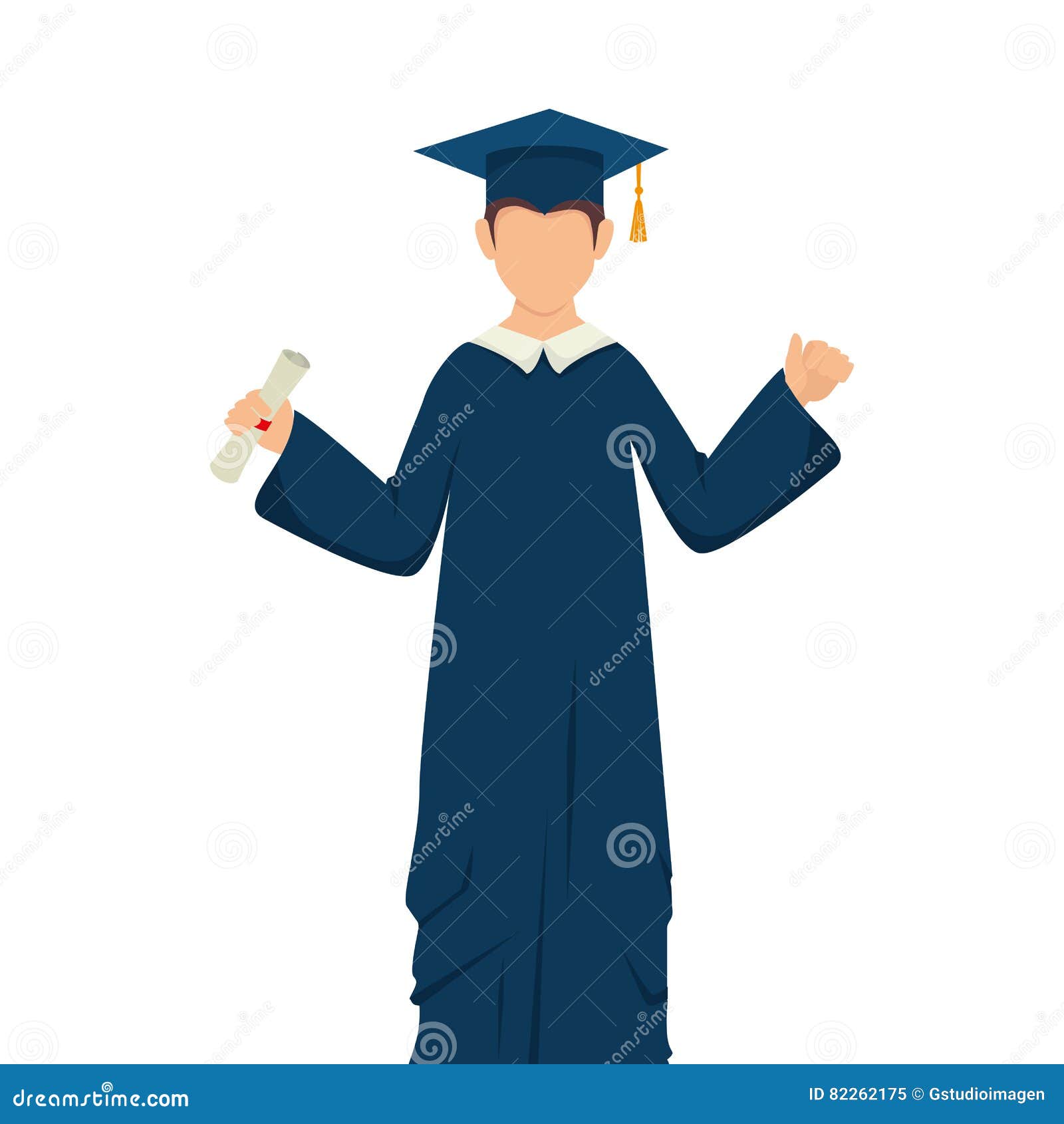 Student Graduation Uniform Icon Stock Illustration - Illustration of ...