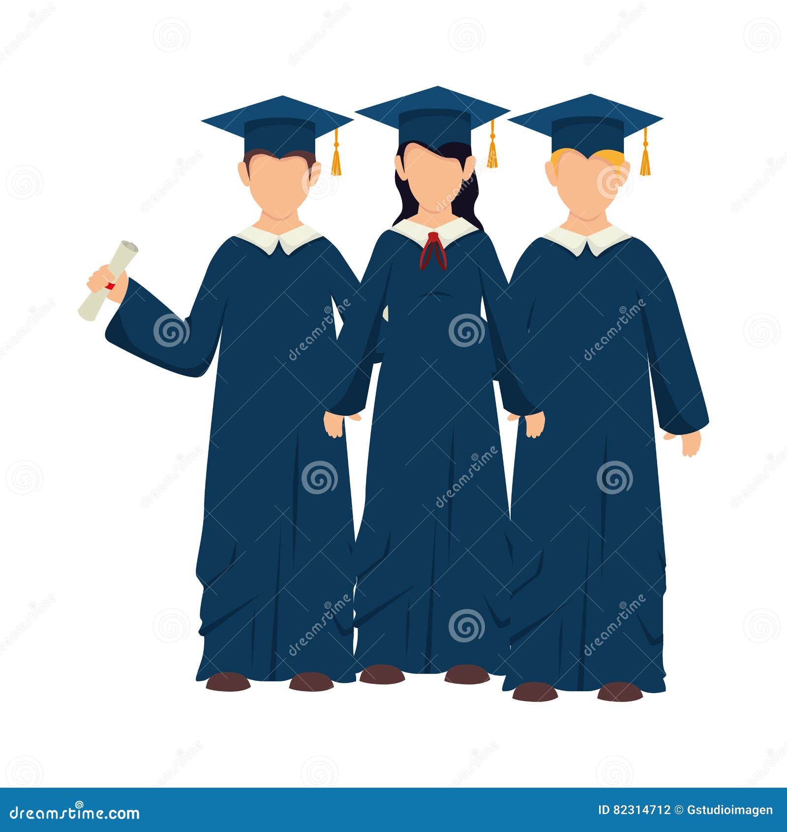 Student Graduation Uniform Icon Stock Illustration - Illustration of ...