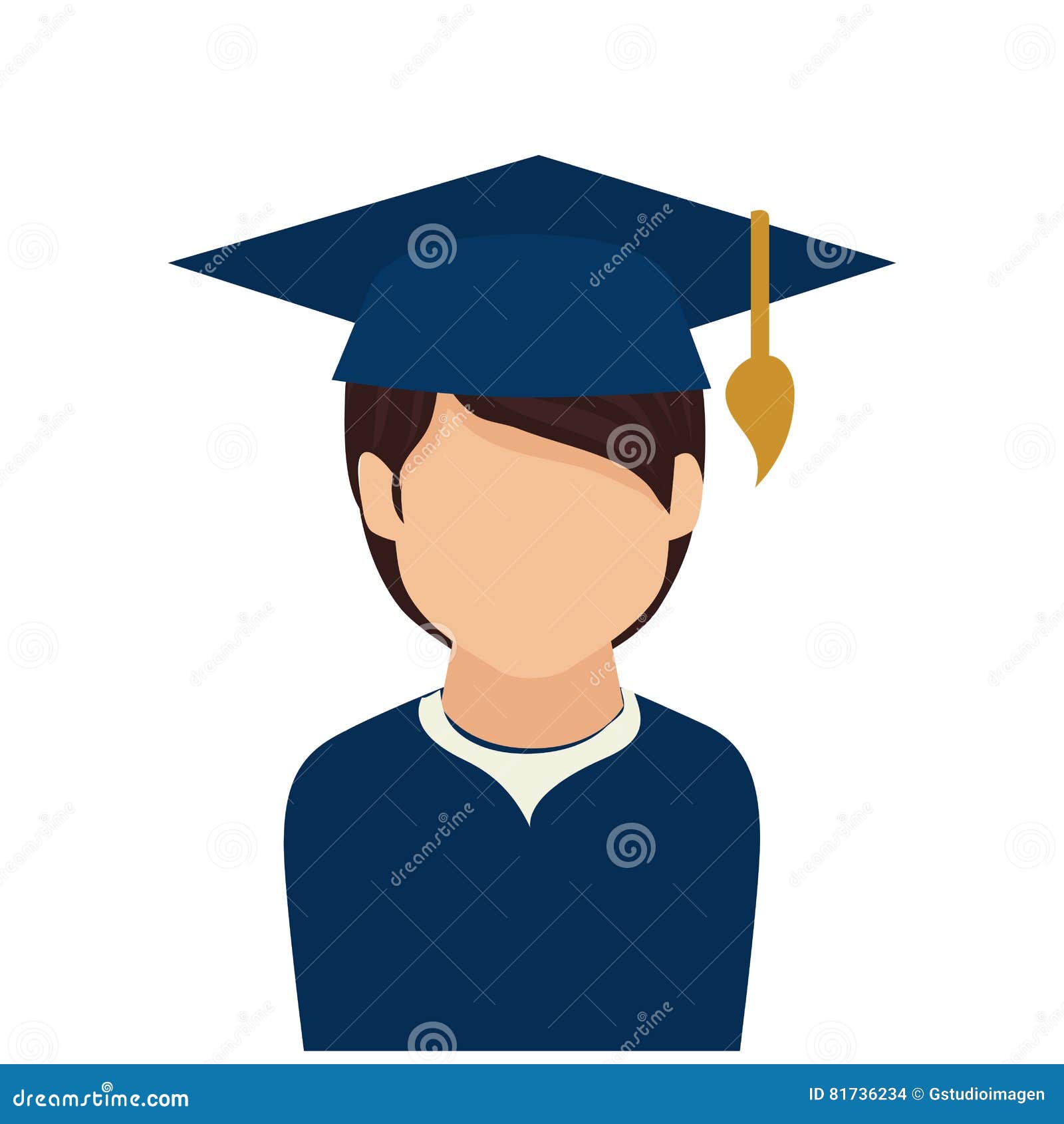 Student S Graduation Avatars. Man And Woman In Graduation Caps. Vector ...